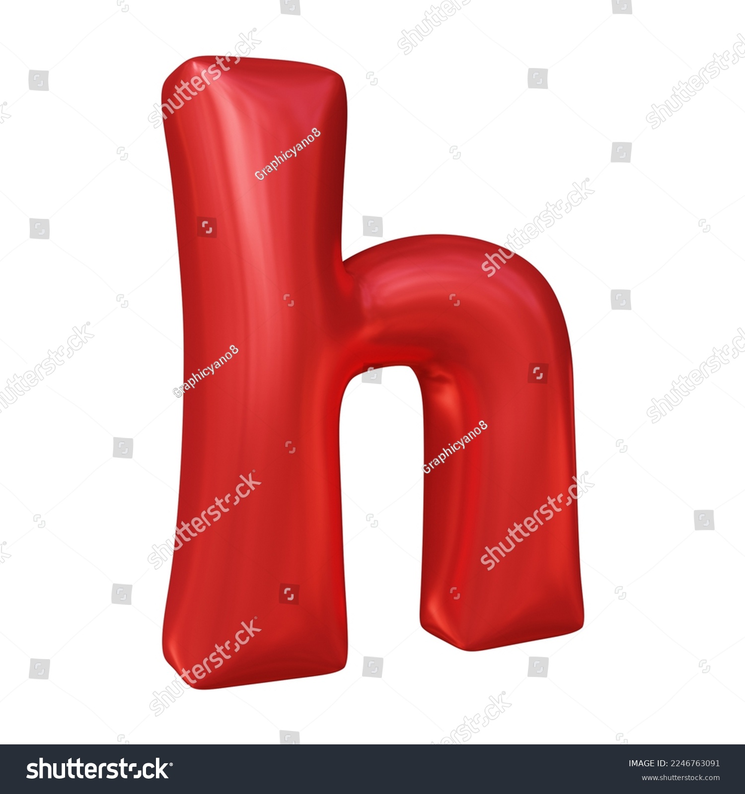 Red Alphabet Letter H Isolated On Stock Illustration 2246763091 ...