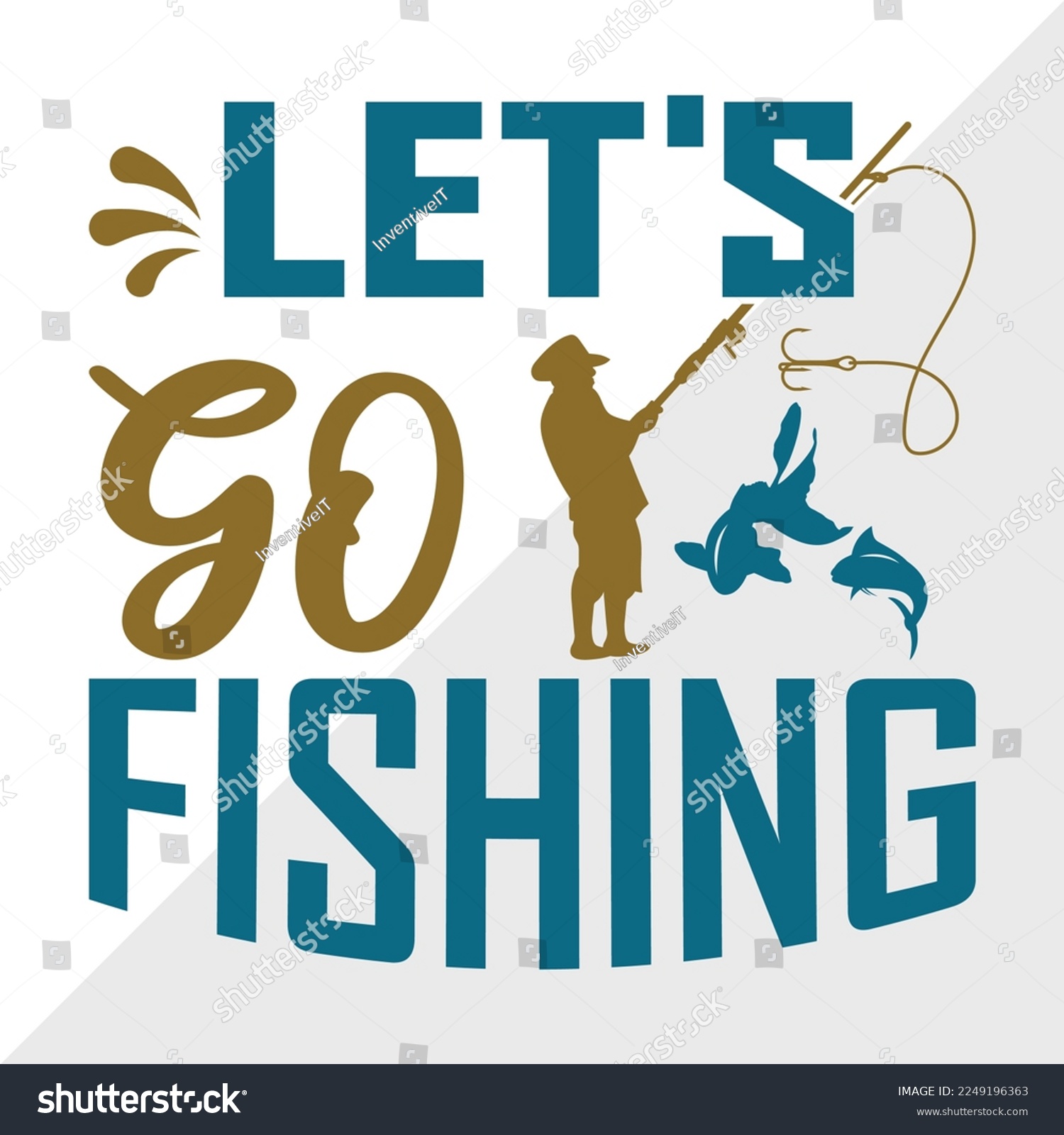 Lets Go Fishing Svg Printable Vector Stock Vector (Royalty Free ...