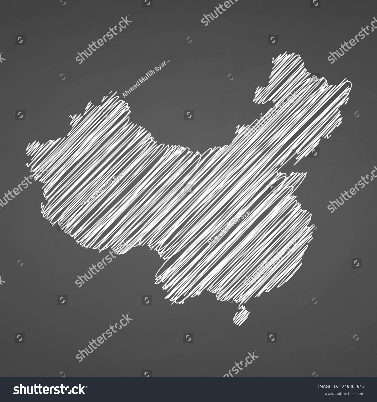 China Map Hand Drawn Sketch Vector Stock Vector (Royalty Free ...