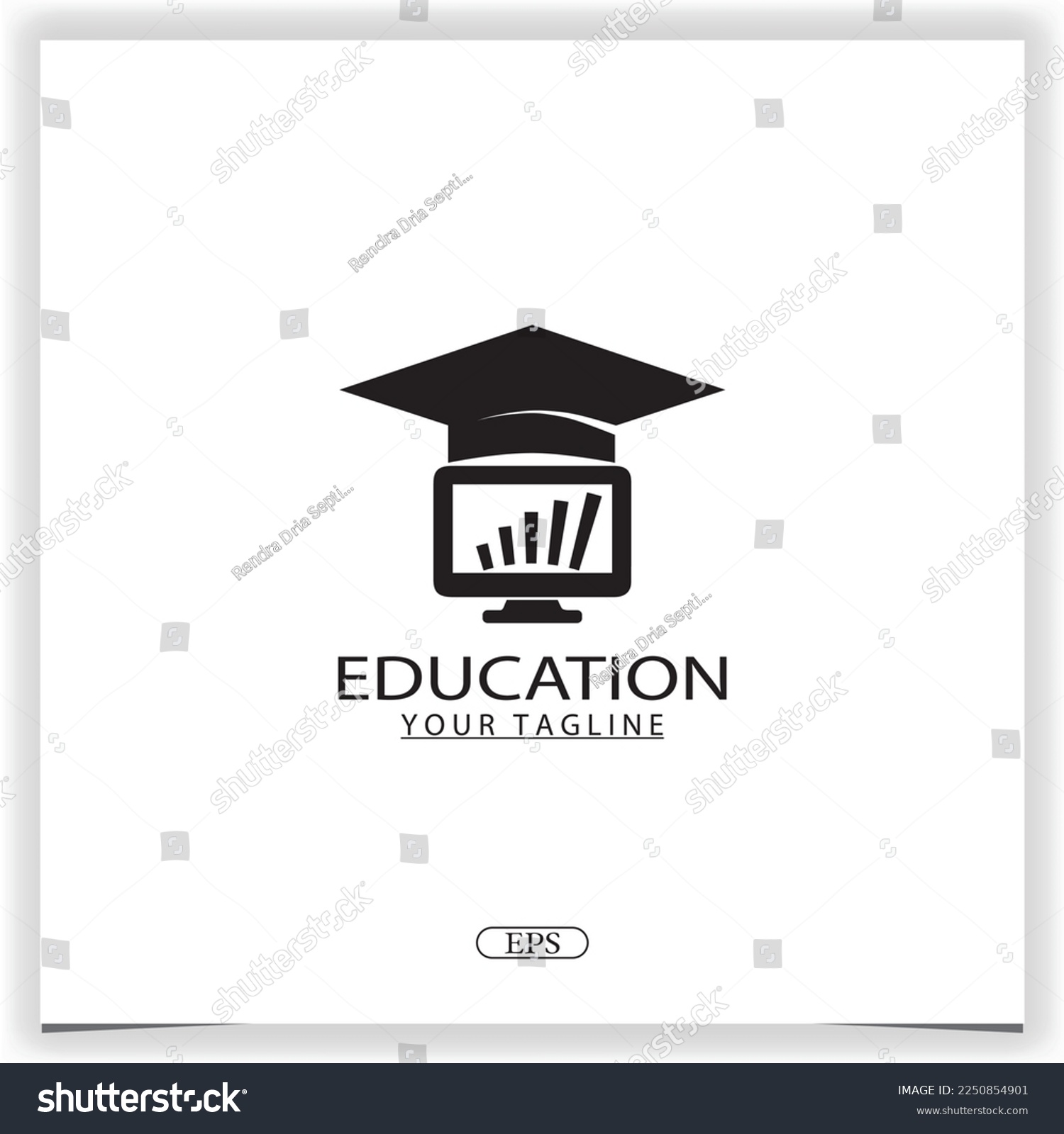 Online Education Logo Premium Elegant Template Stock Vector (Royalty ...