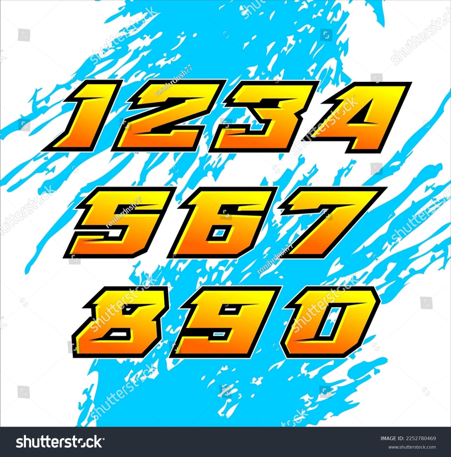 Racing Number Pack Editable Typography Number Stock Vector (Royalty ...