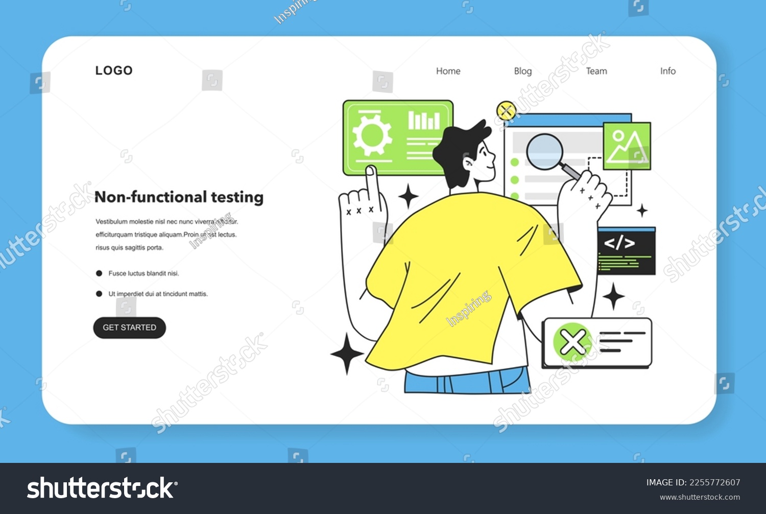 Non Functional Testing Technique Web Banner Landing Stock Vector Royalty Free 2255772607