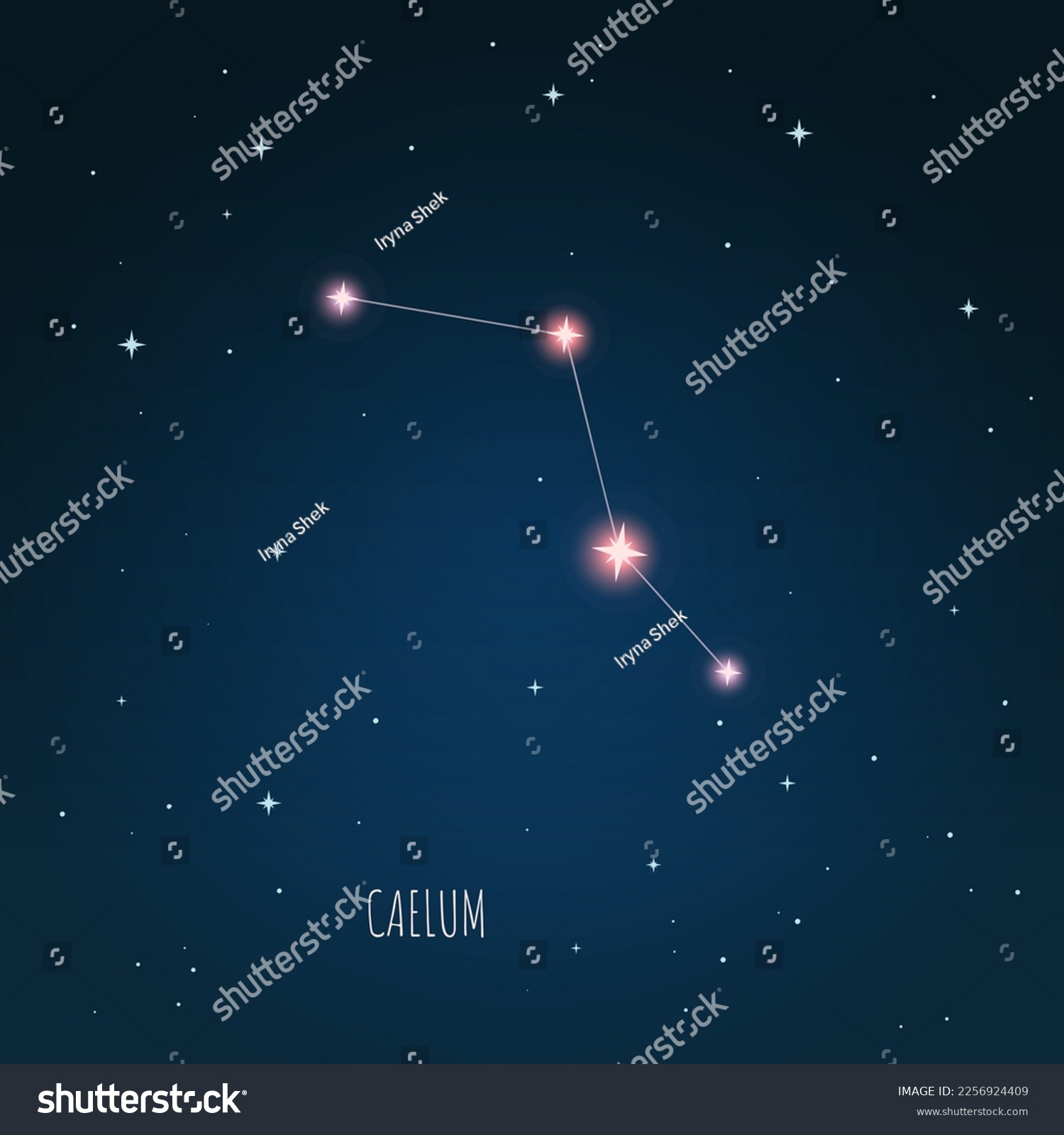 Constellation Caelum Scheme Starry Sky Open Stock Vector (Royalty Free) 2256924409 | Shutterstock