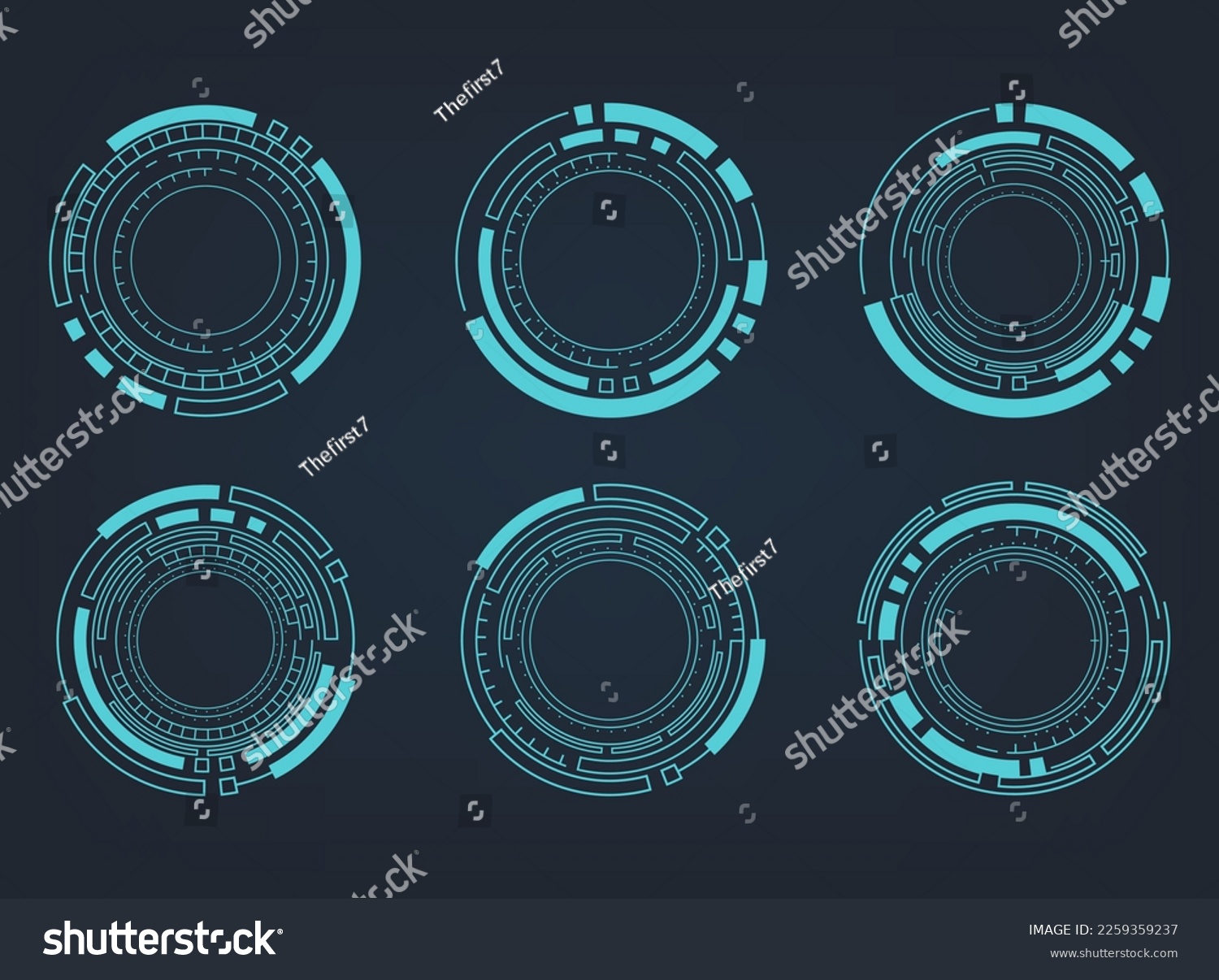 Futuristic Abstract Hud Circle Technology Elements Stock Vector (Royalty Free) 2259359237 ...