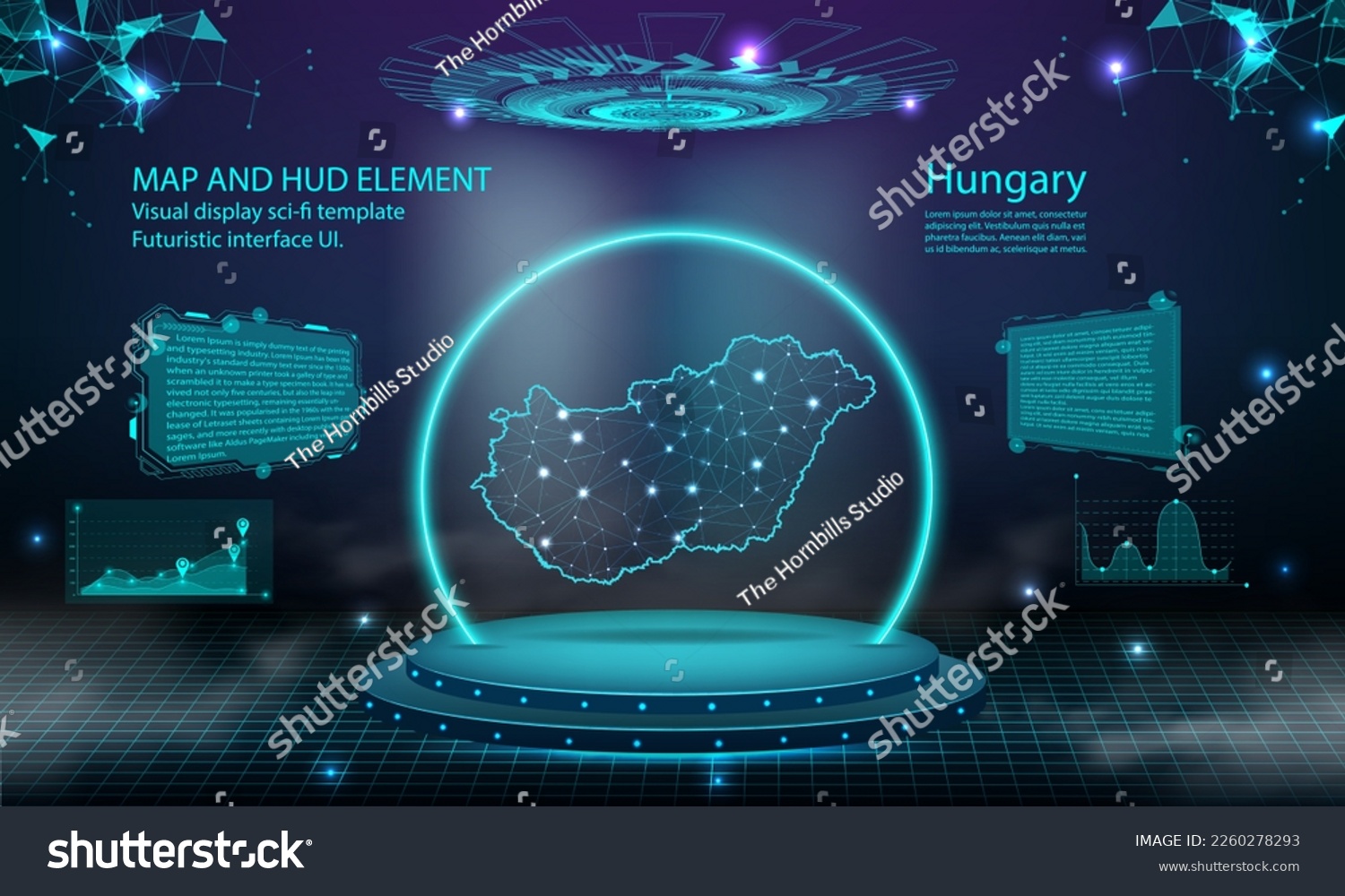Hungary Map Light Connecting Effect Background Stock Vector Royalty Free 2260278293 Shutterstock