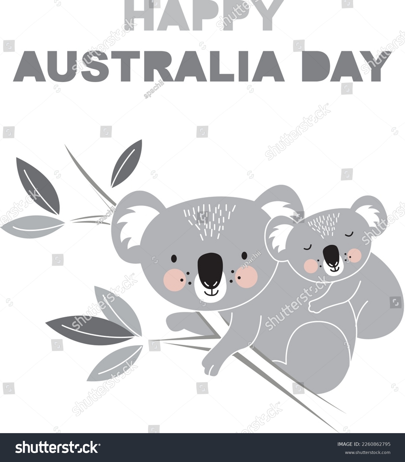 Happy Australia Day Koala Bear Stock Vector (Royalty Free) 2260862795 ...