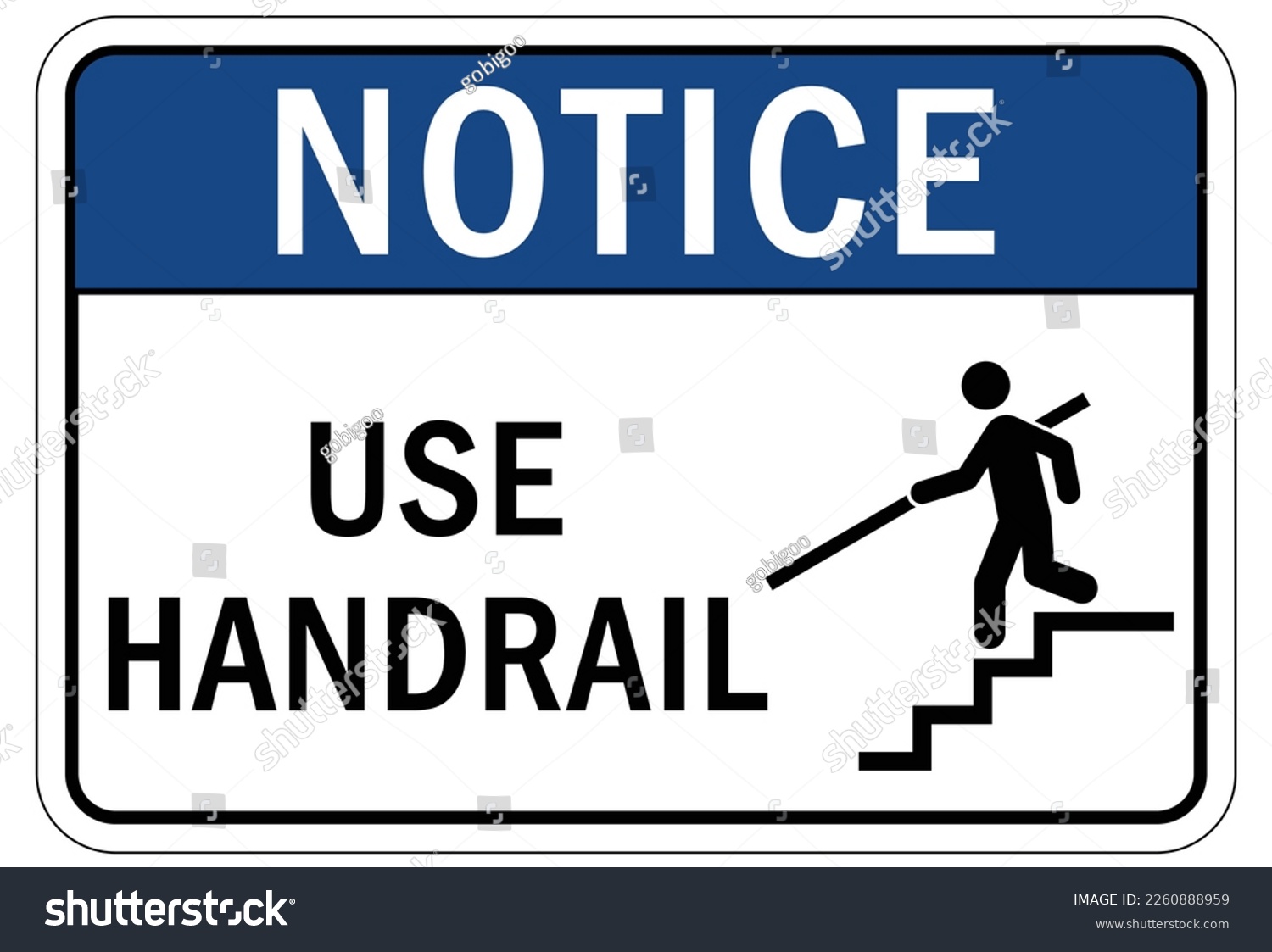 Use Handrail Sign Labels Stock Vector (Royalty Free) 2260888959 ...