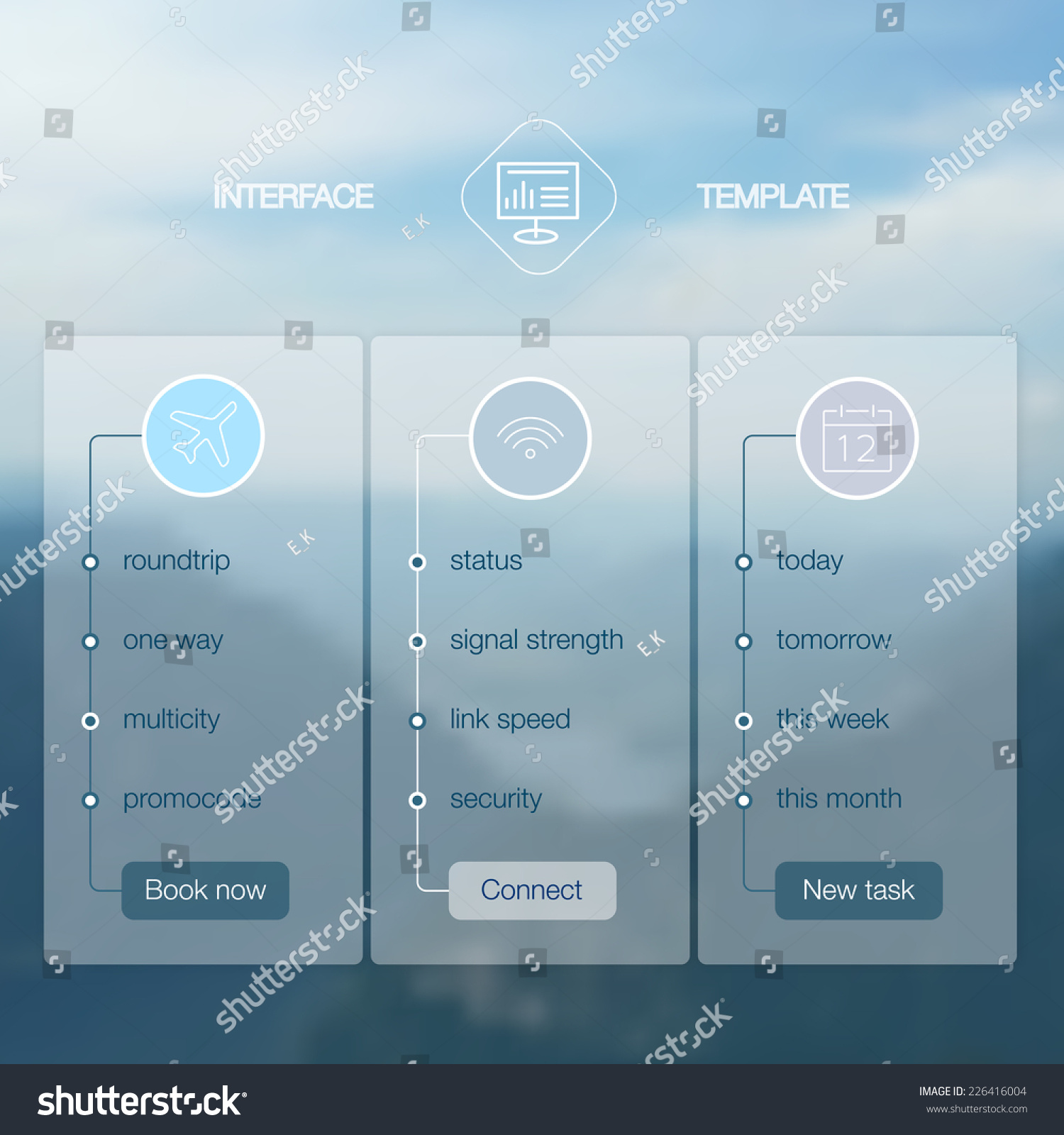 Modern Website Ui Template Design Transparent Stock Vector (Royalty ...