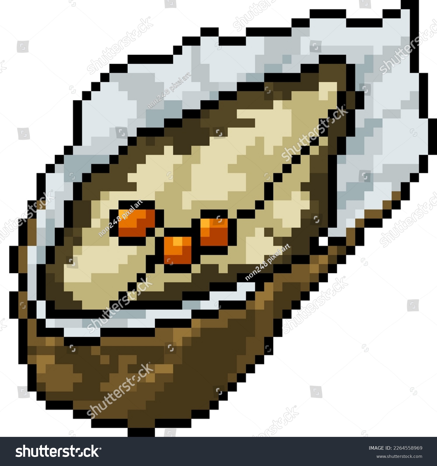 Pixel Art Expensive Clam Seafood Stock Vector (Royalty Free) 2264558969 ...