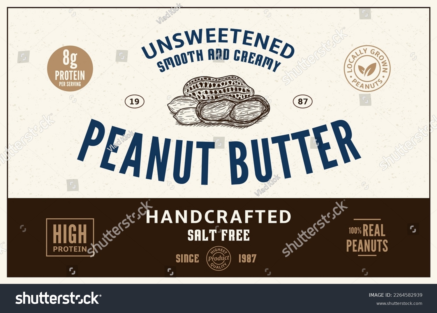 Peanut Butter Label Packaging Design Template Stock Vector Royalty Free 2264582939 Shutterstock