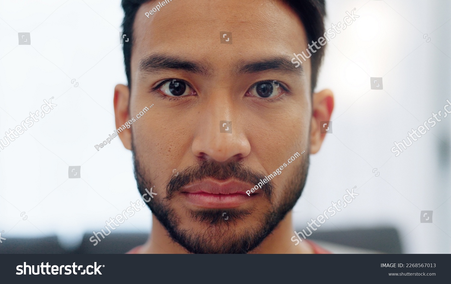 Anxiety Man Eyes Portrait Thinking Face Stock Photo 2268567013 ...