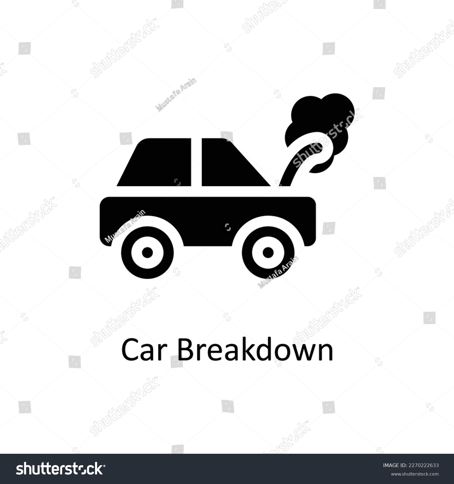 Car Breakdown Vector Solid Icons Simple Stock Vector (Royalty Free ...