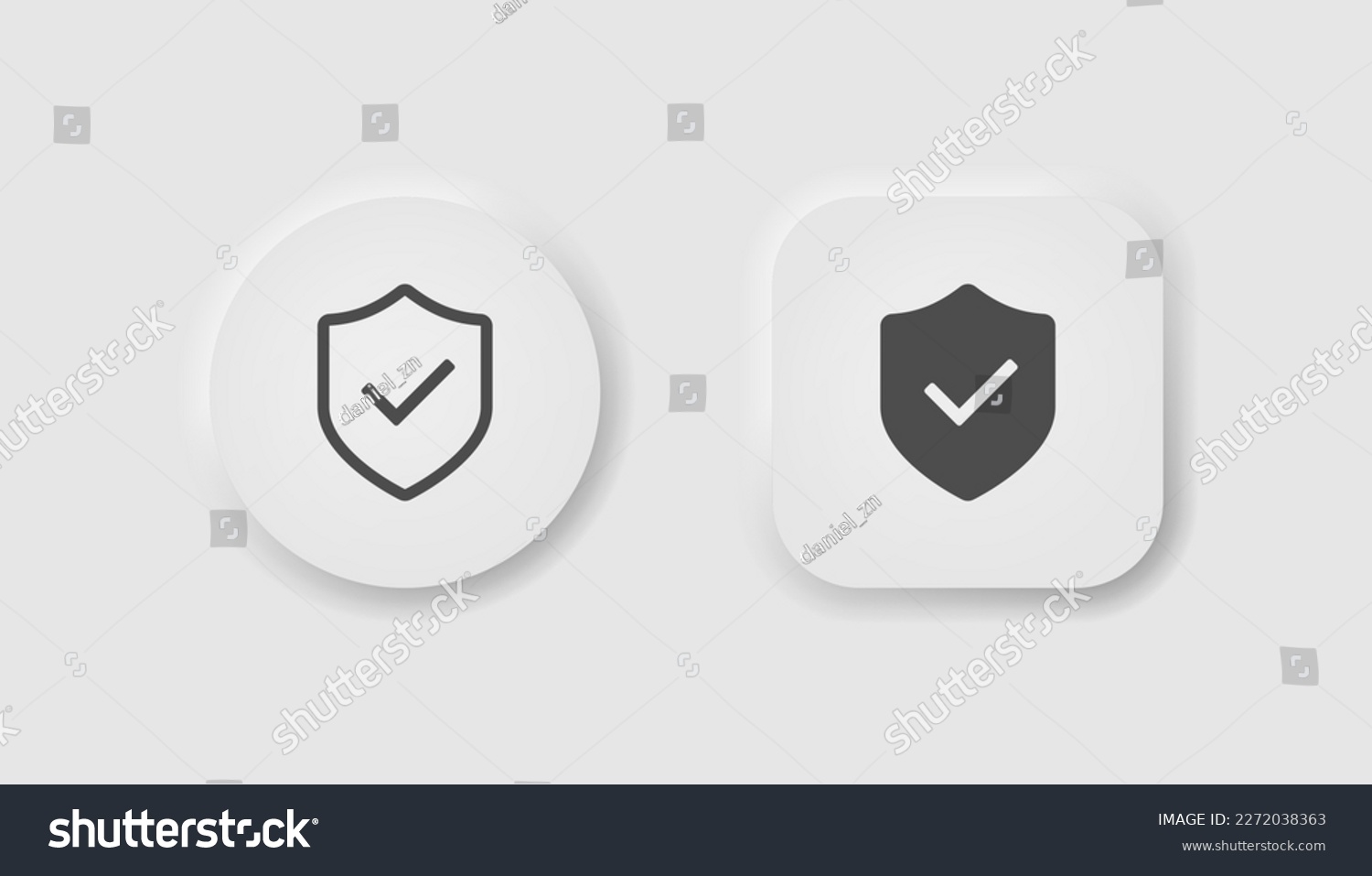 Shiled Tick Icon Neumorphism Style Icons Stock Vector (Royalty Free) 2272038363 | Shutterstock