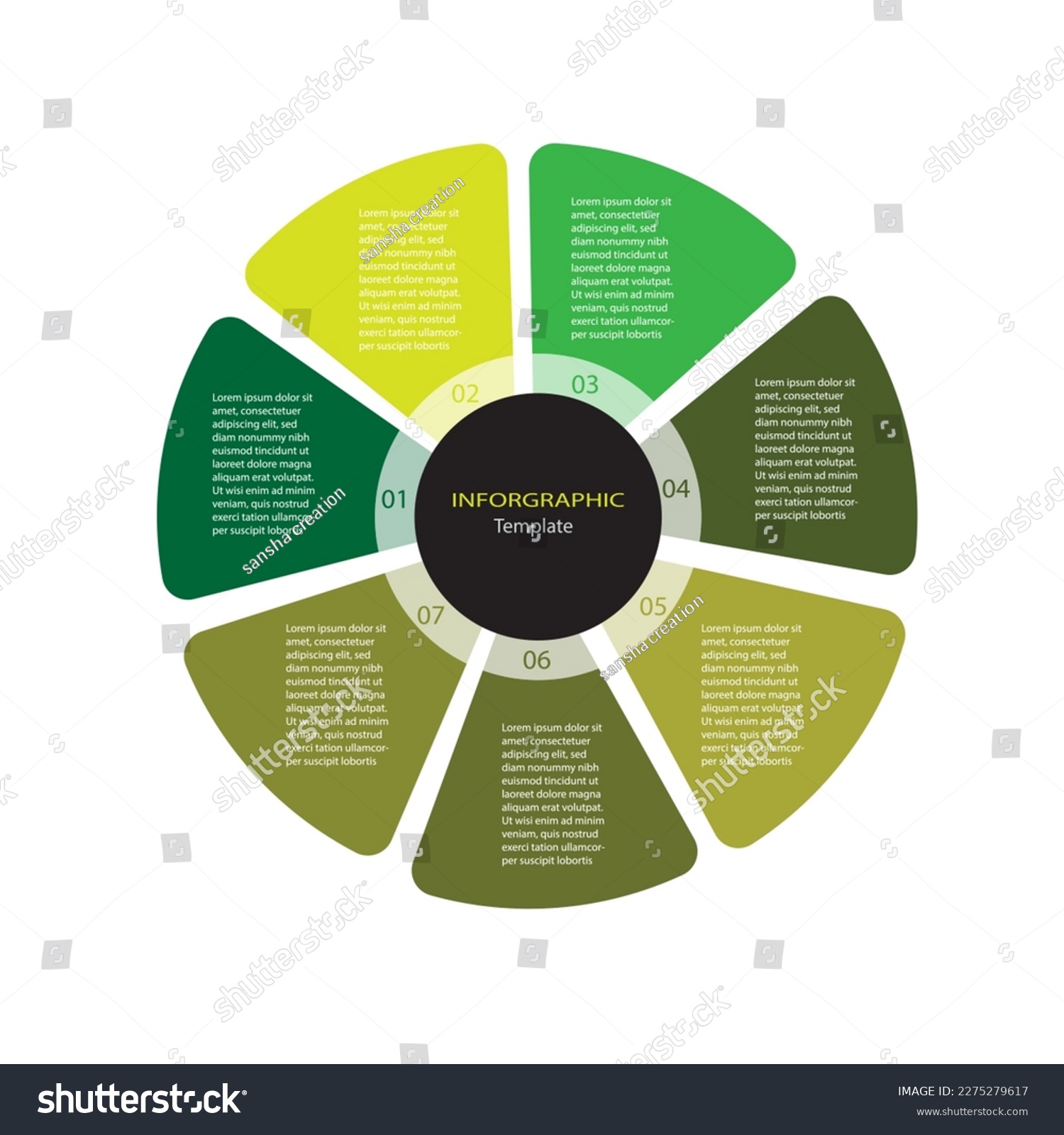 7 Steps Infographics Design Template Graphs Stock Vector (Royalty Free ...