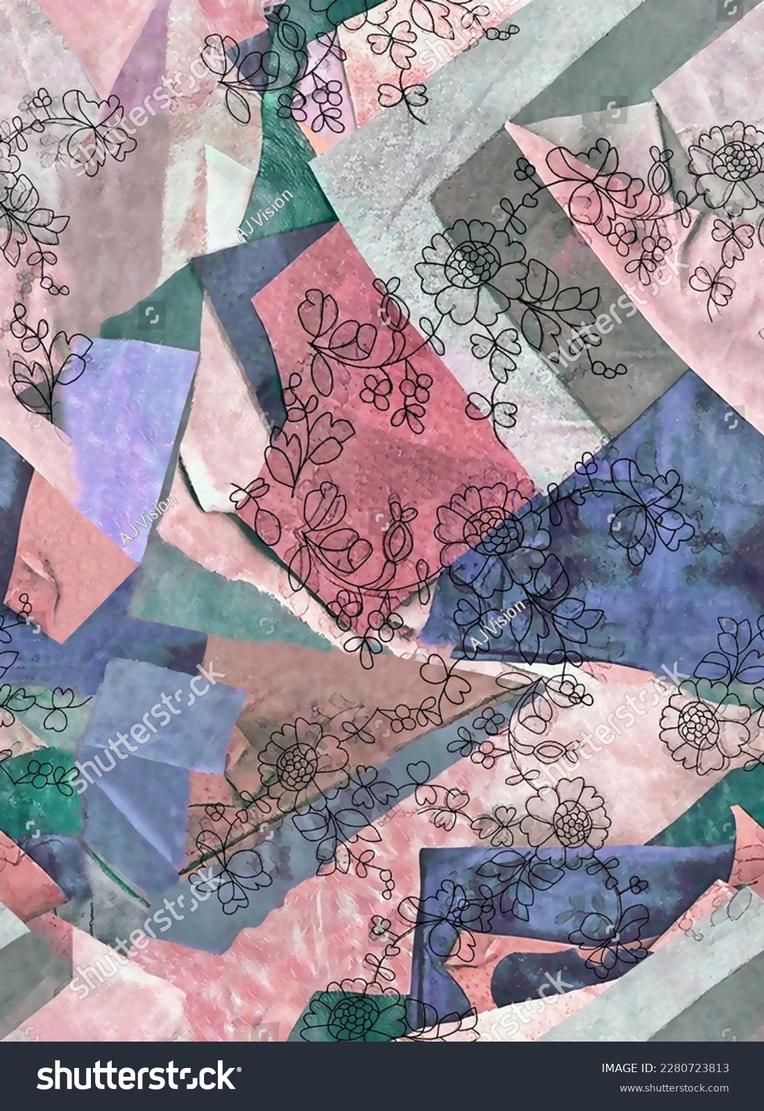 Abstract Digital Print Pattern Background Print Stok İllüstrasyon ...