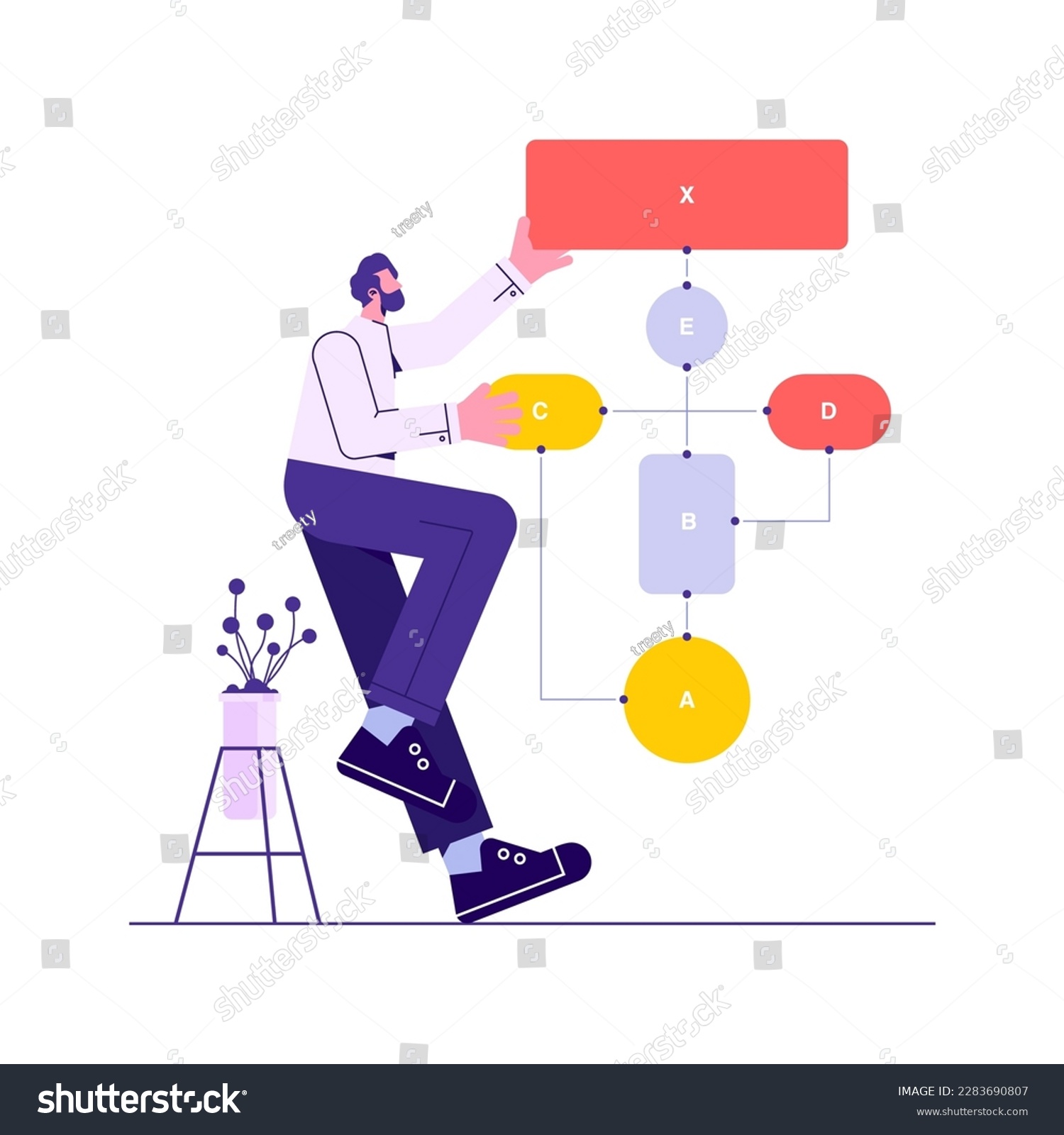 Man Manage Flow Diagram Drawn Concept Stock Vector (Royalty Free) 2283690807 | Shutterstock