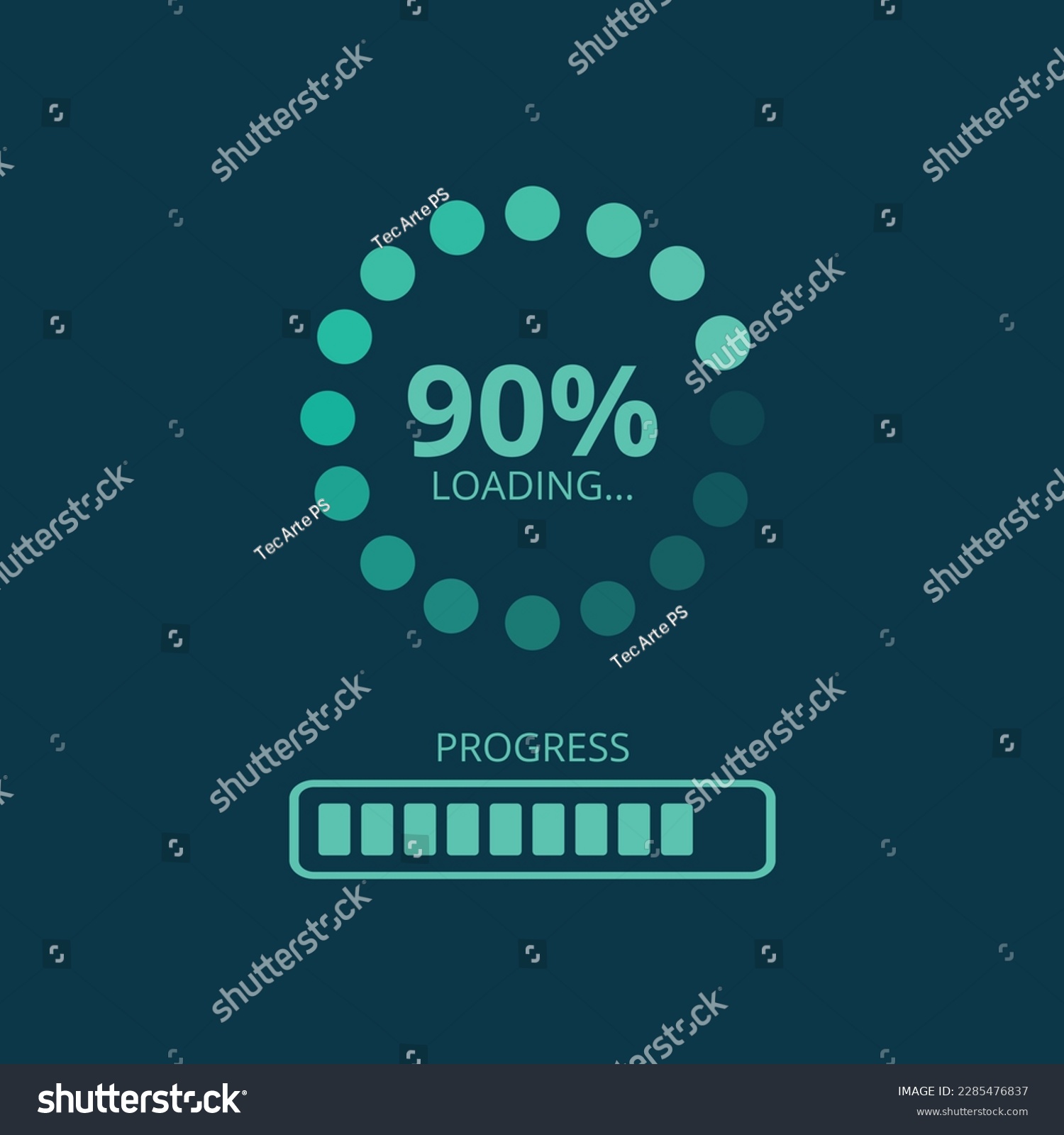 Futuristic Progress Loading Bar 90 Loading Stock Vector (Royalty Free) 2285476837 | Shutterstock