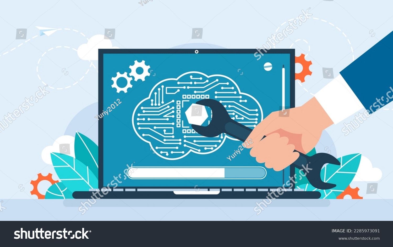 Programmer Laptop Ai Brain Neural Network Stock Vector (Royalty Free) 2285973091 | Shutterstock