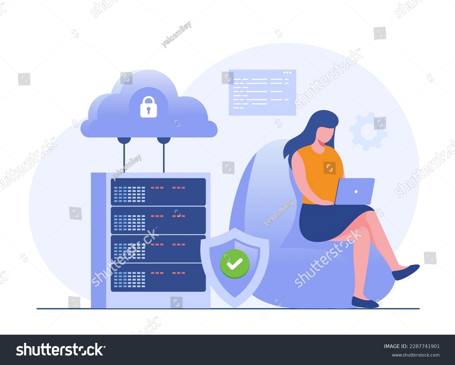 Data Server Concept Storage Technology Cloud Stock Vector Royalty Free 2287741901 Shutterstock