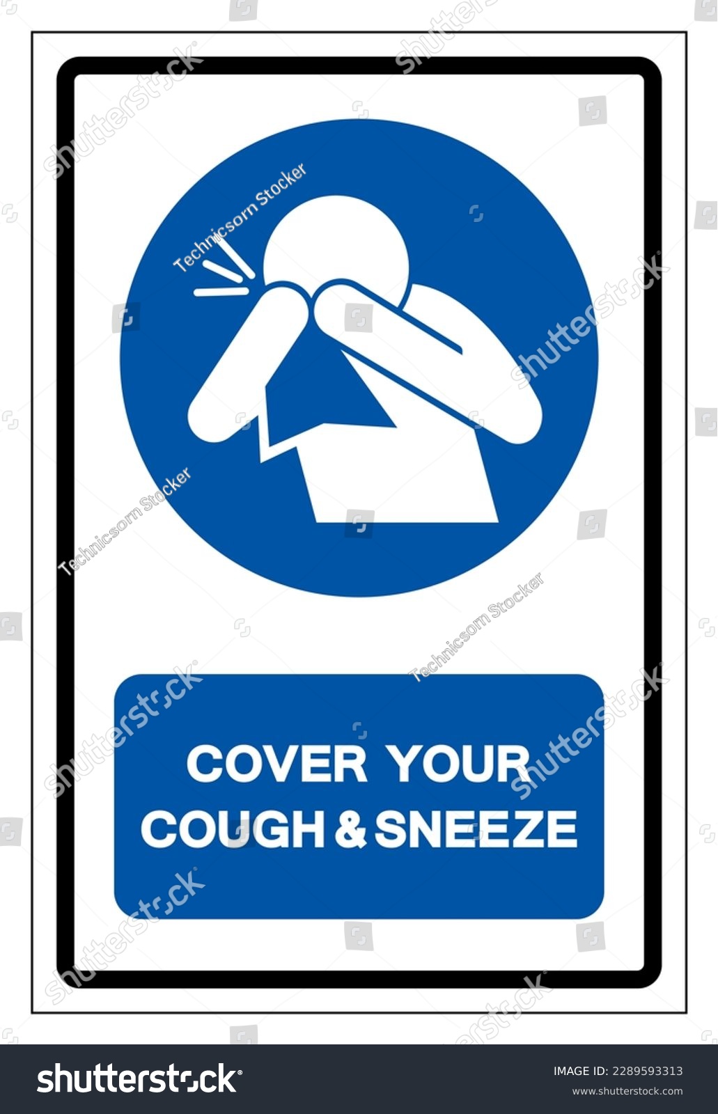 Cover Your Cough Sneeze Symbol Vector Stock Vector (Royalty Free ...