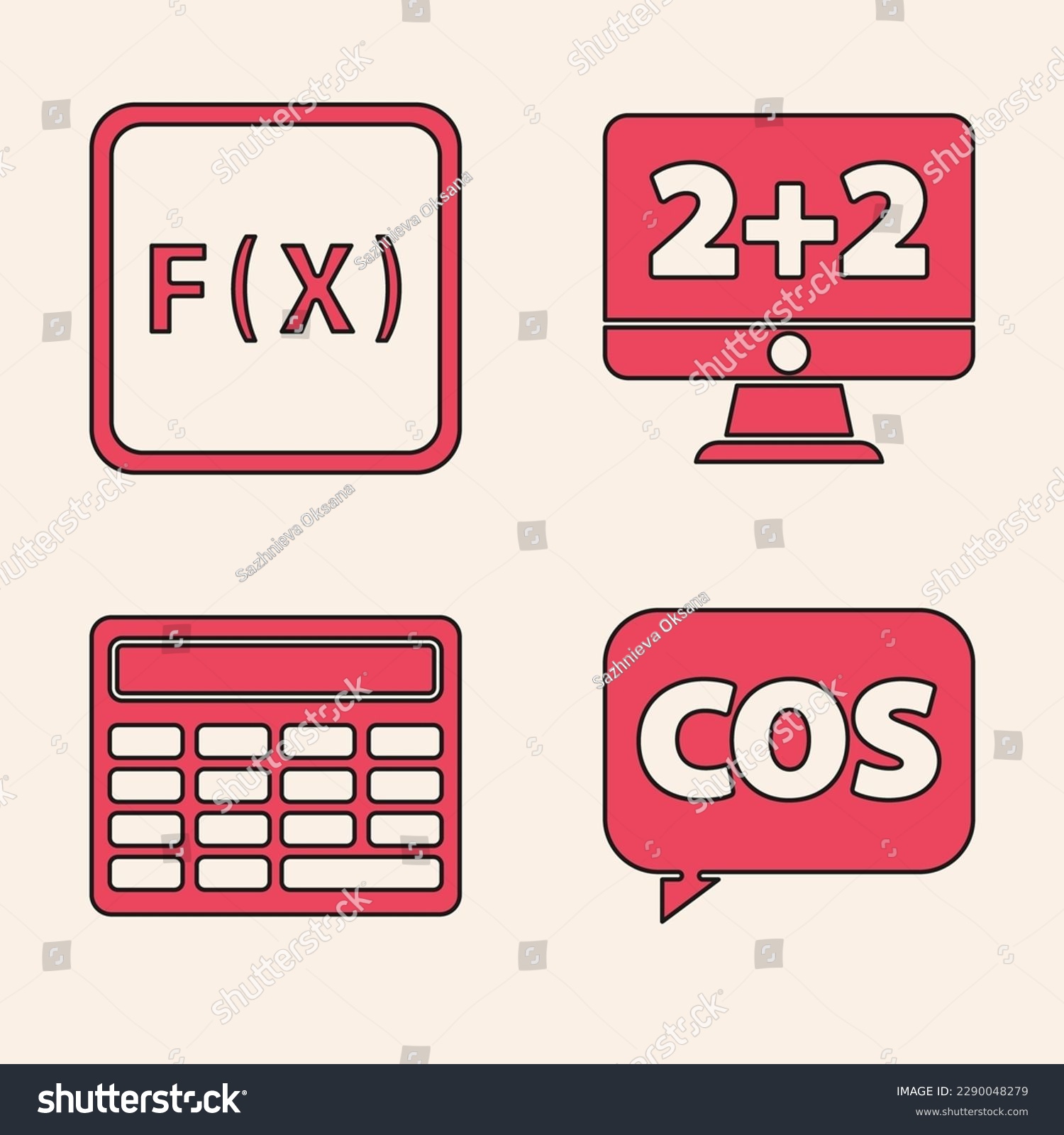 Set Mathematics Function Cosine Function Mathematical Stock Vector