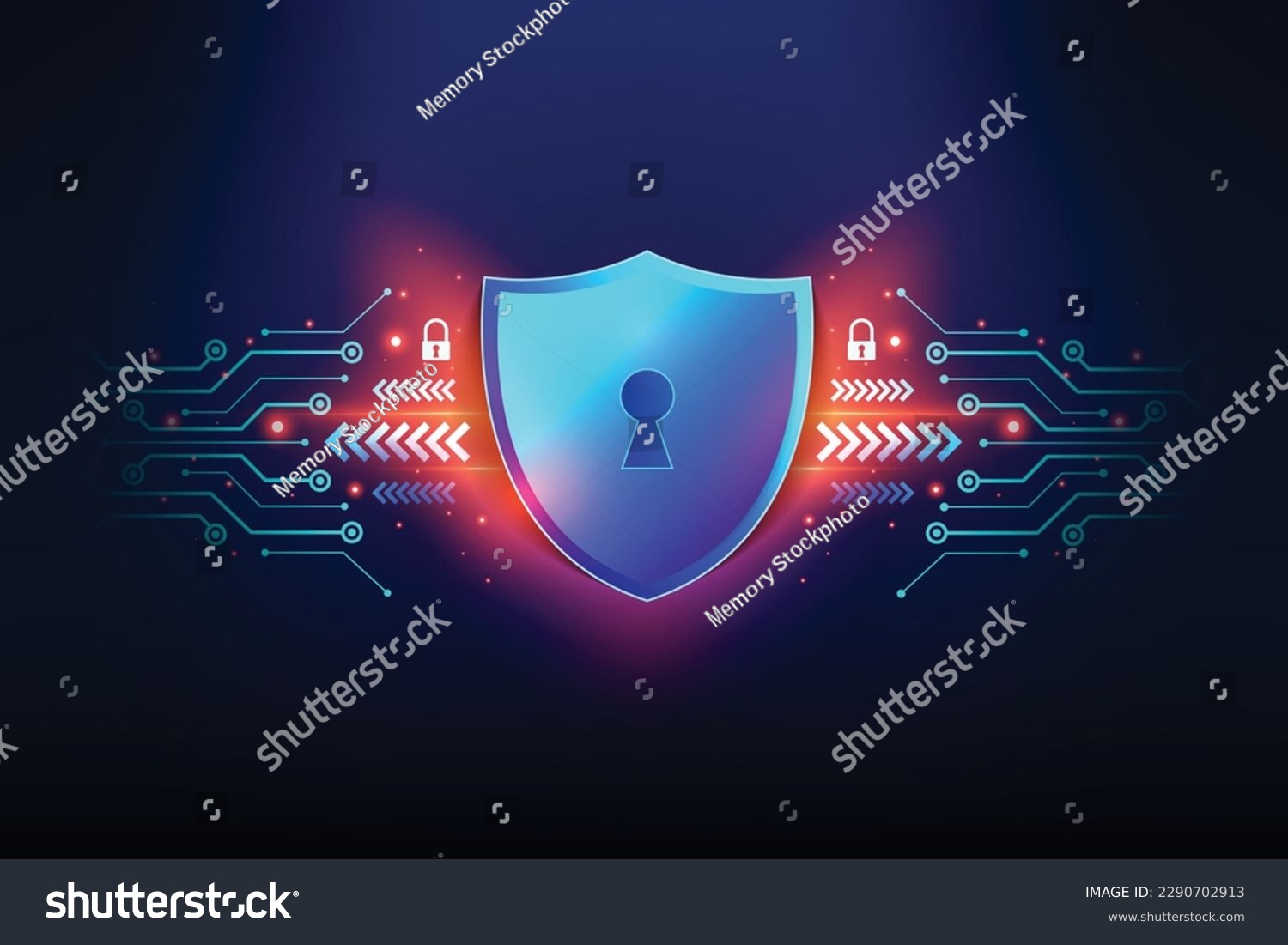 Cybersecurity Privacy Concepts Protect Data Lock Stock Vector Royalty Free 2290702913