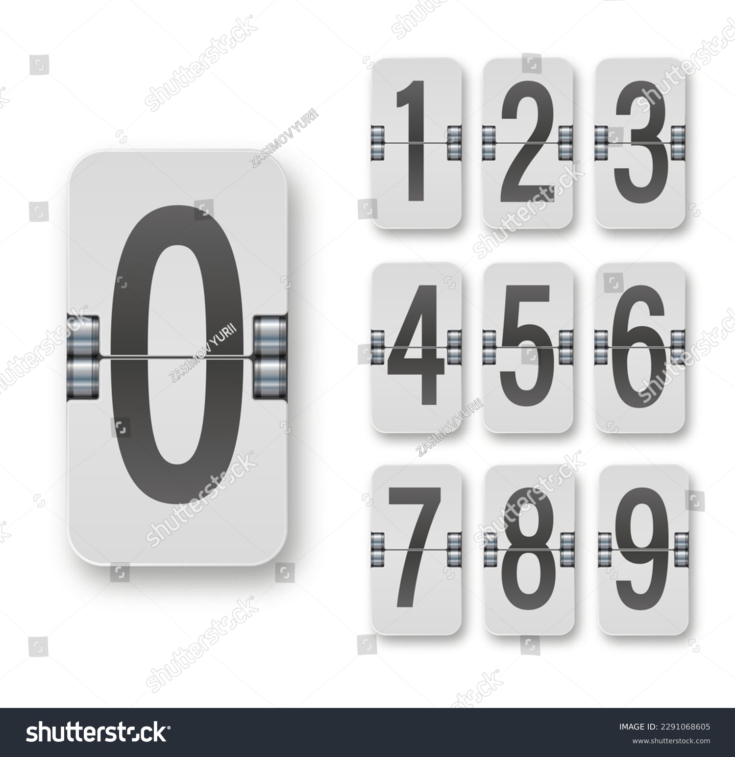 Clock Countdown Display Set Numbers Flip Stock Vector Royalty Free 2291068605 Shutterstock