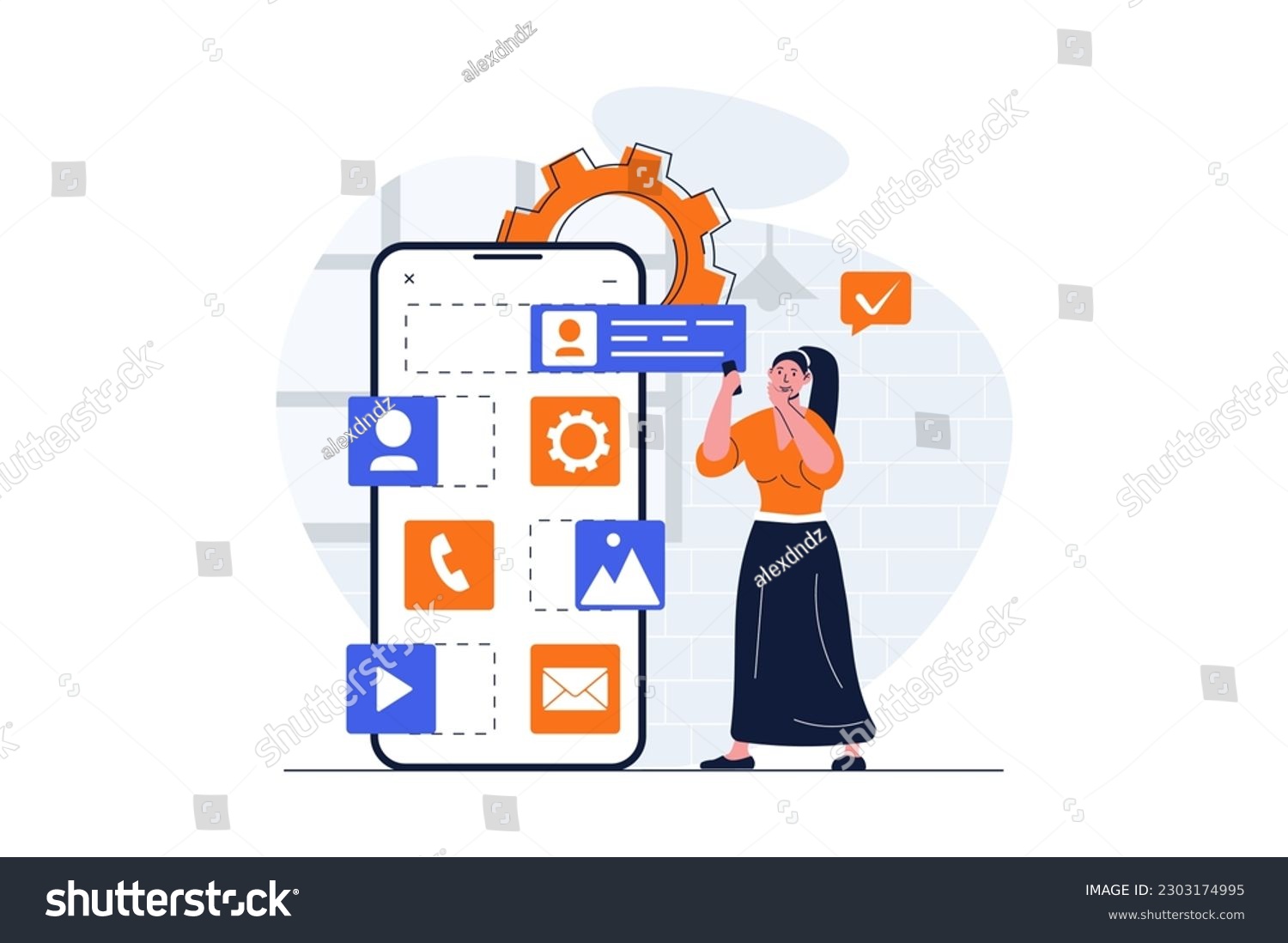 Ui Ux Development Web Concept Character Stock Vector Royalty Free 2303174995 Shutterstock
