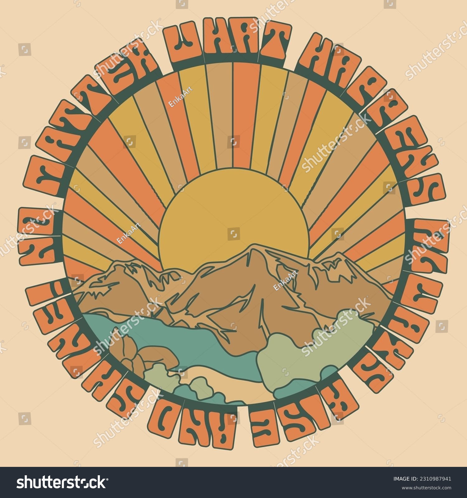 70s Retro Groovy Poster Design Motivational Stock Vector (Royalty Free ...