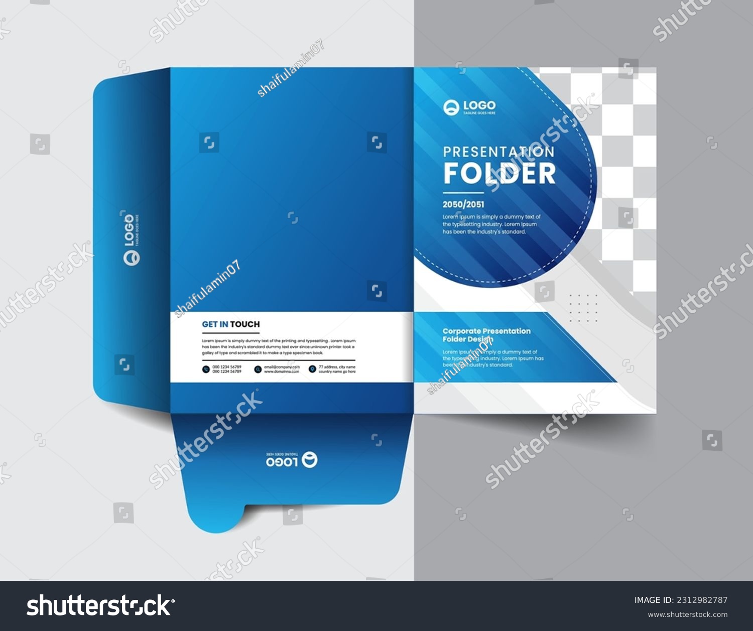 Corporate Company Presentation Folder Layout Concept Stock Vector ...