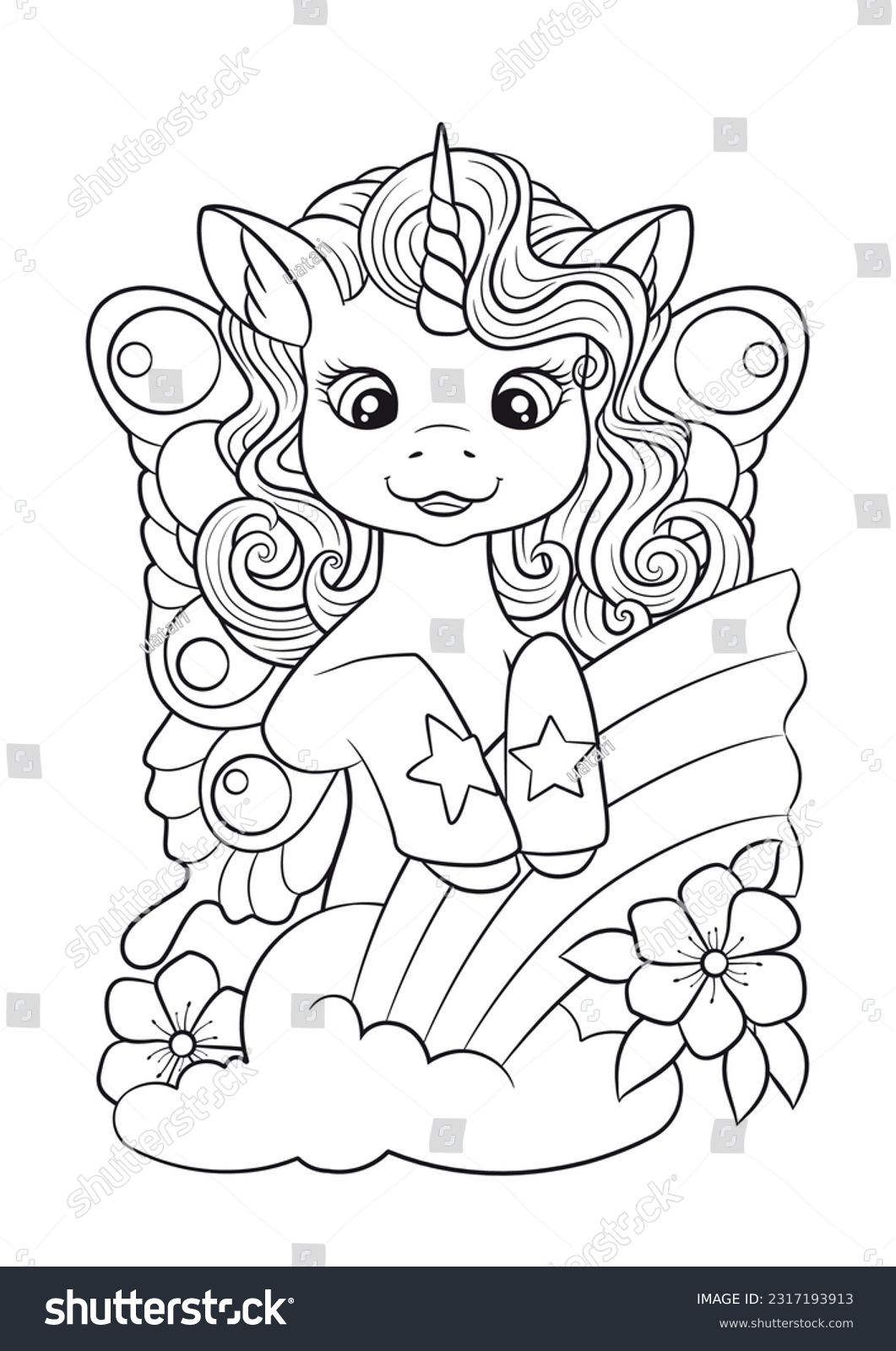 Unicorn Rainbow Coloring Pages