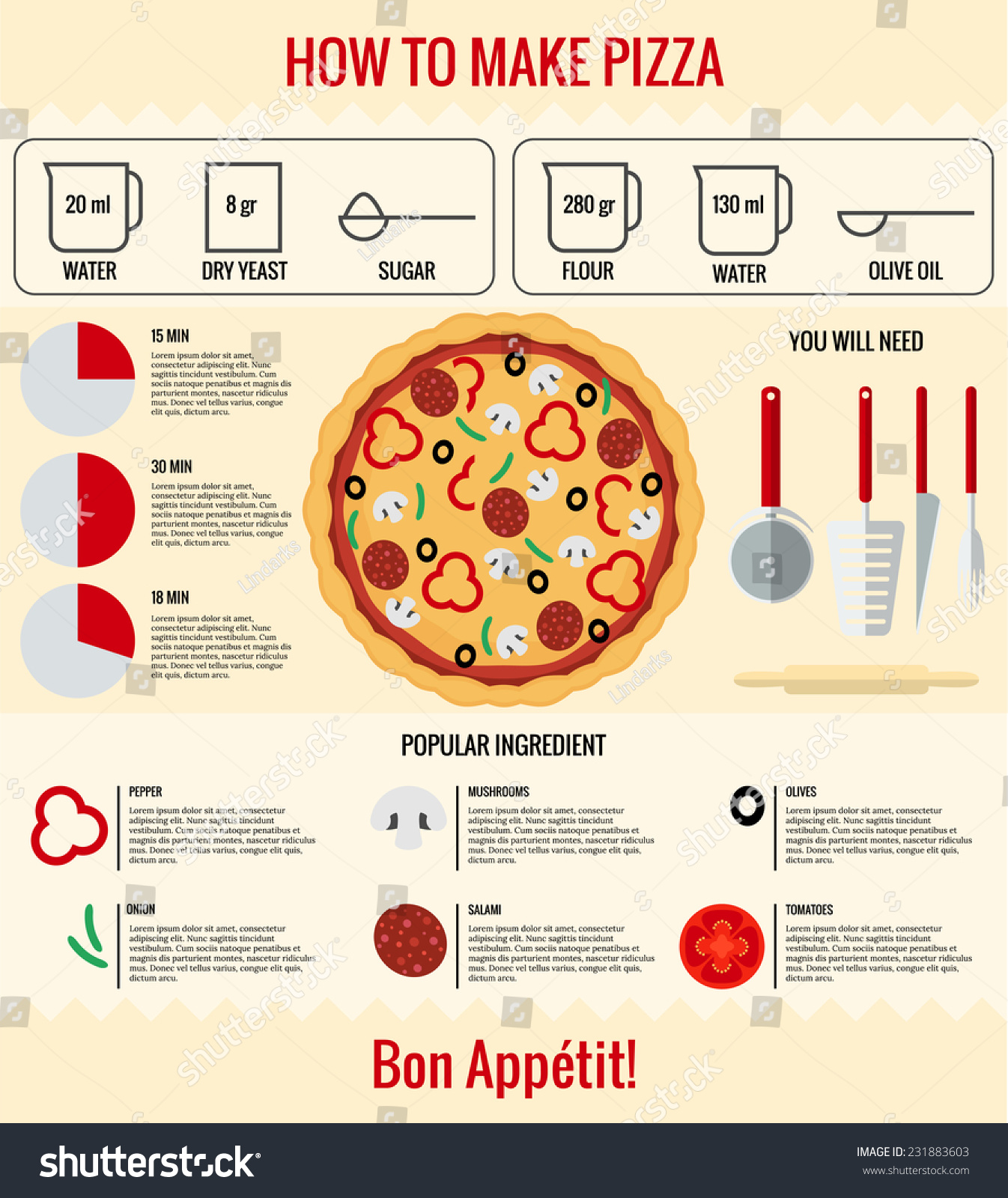 How Make Pizza Infographic Modern Design Stock Vector (Royalty Free ...
