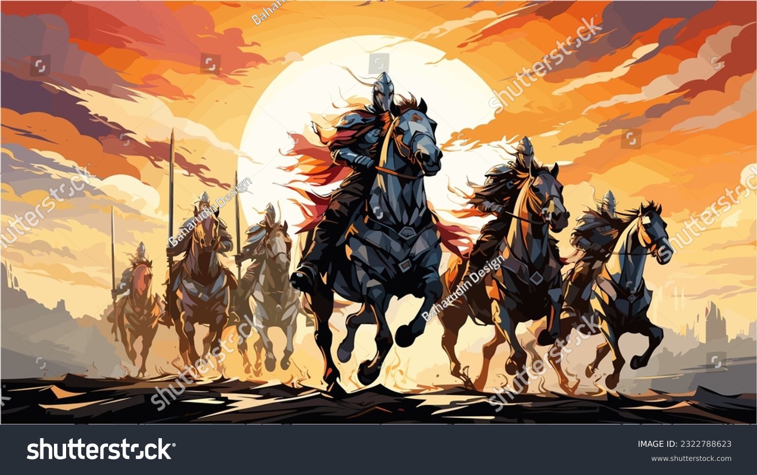 Knight On Horseback Charging