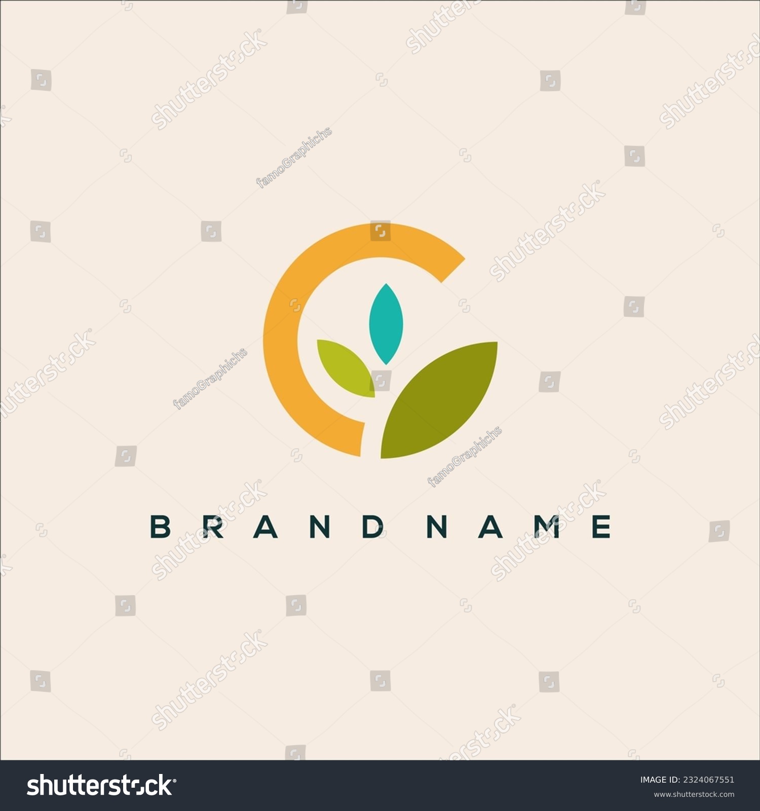 Colorful Plant Logo Initial C Vector Stock Vector (Royalty Free ...