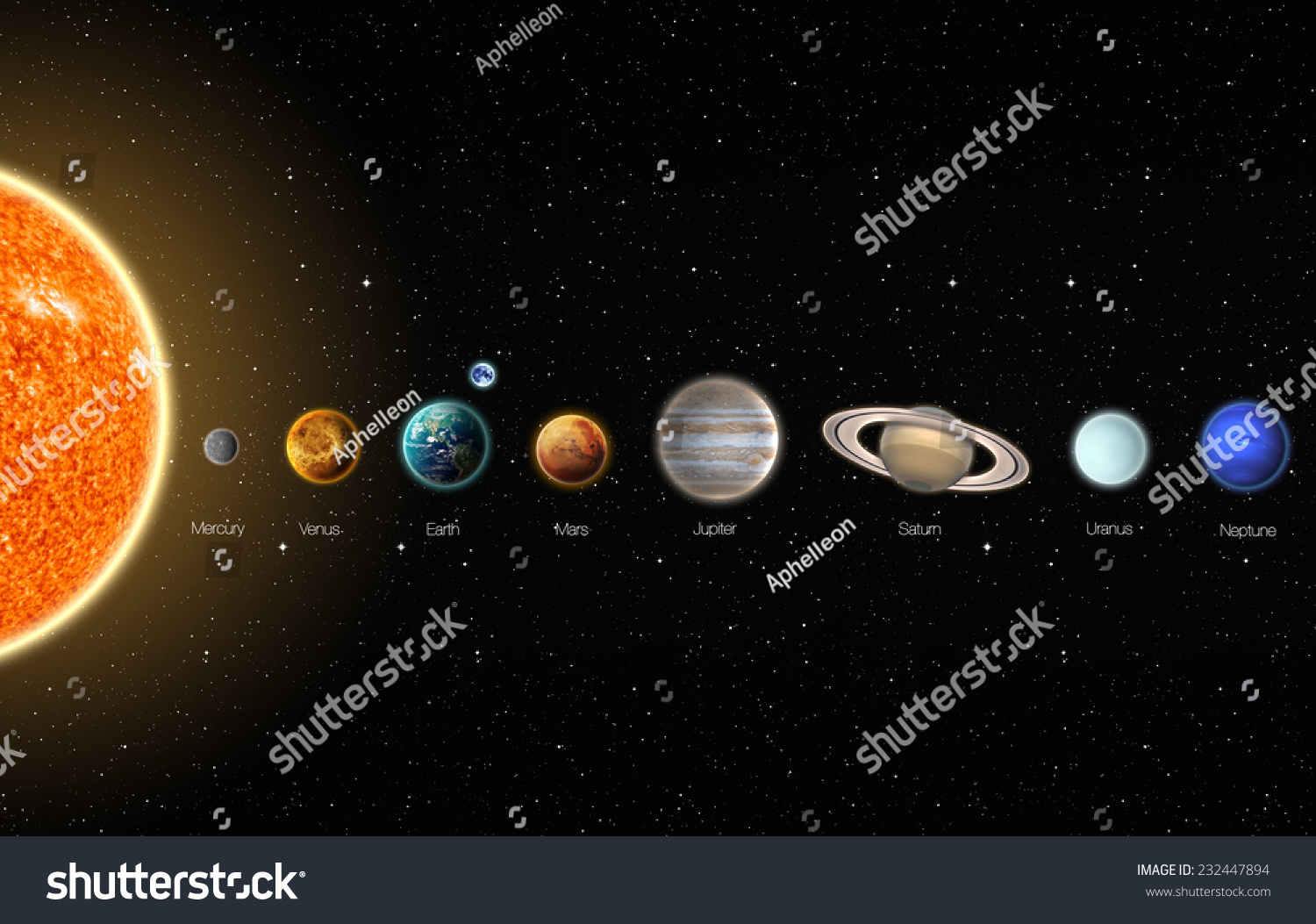 Planets Solar System Elements This Image Stock Illustration 232447894 ...