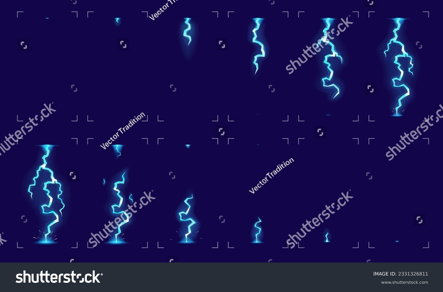 Cartoon Lightning Sprite Animation Thunderbolt Sprite 库存矢量图（免版税）2331326811 | Shutterstock