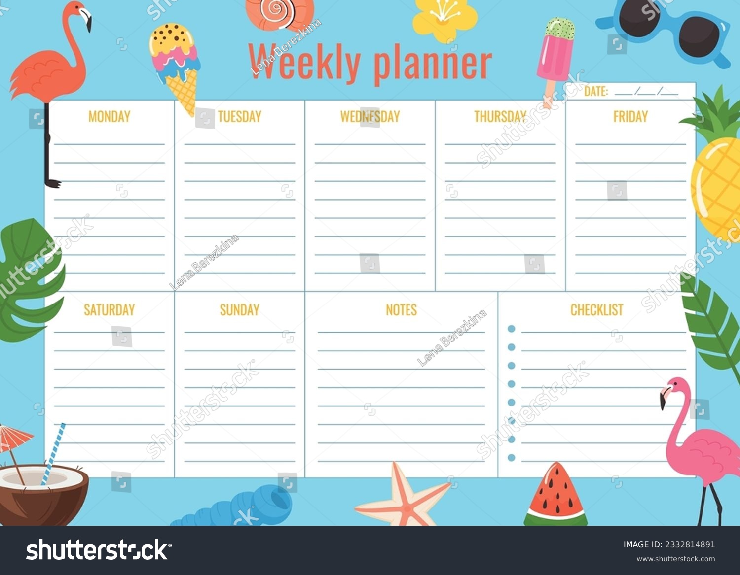 4,236 7 Day Planner Page Images, Stock Photos & Vectors | Shutterstock