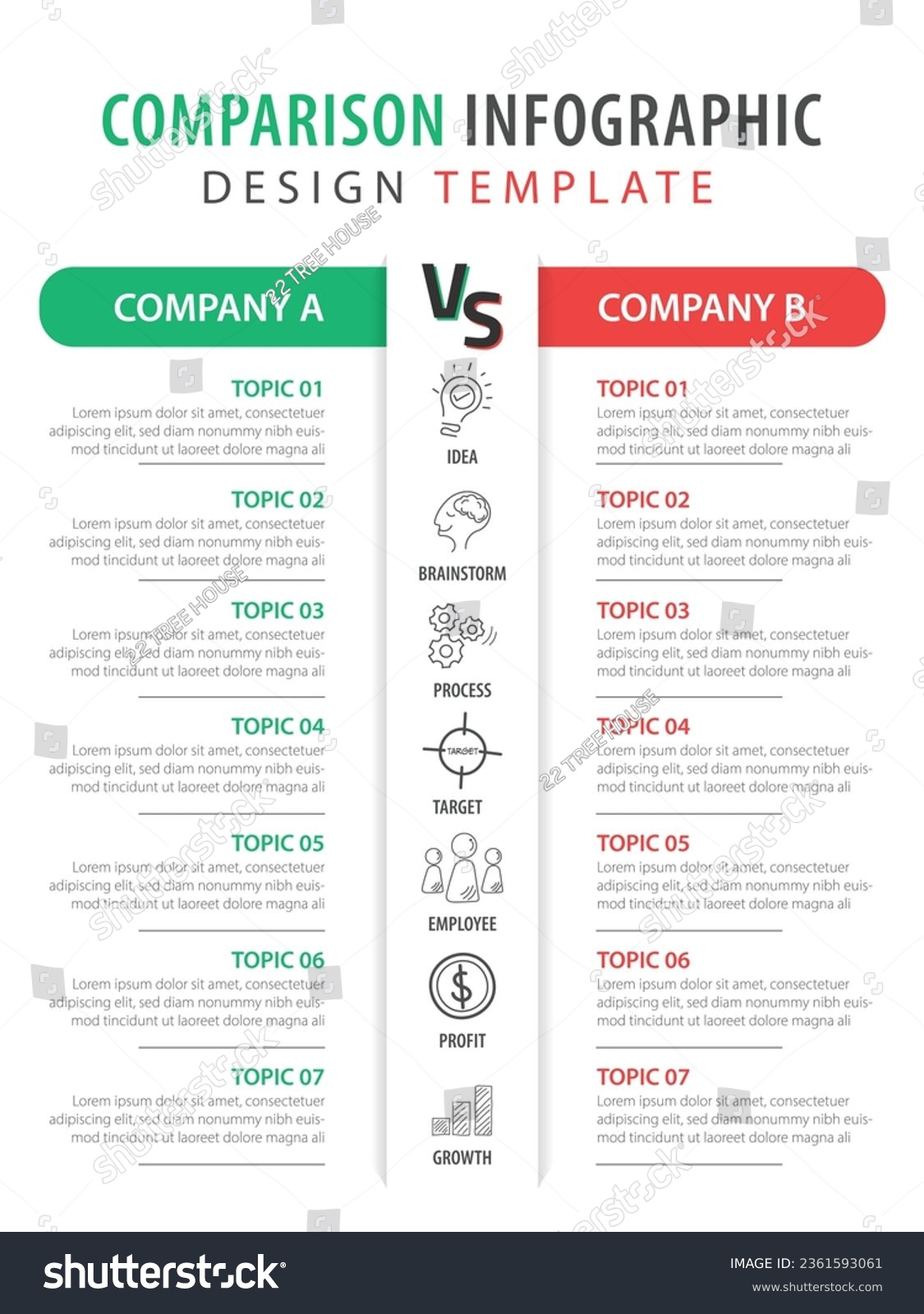 Comparison Infographic Design Template Comparison Between Stock Vector ...