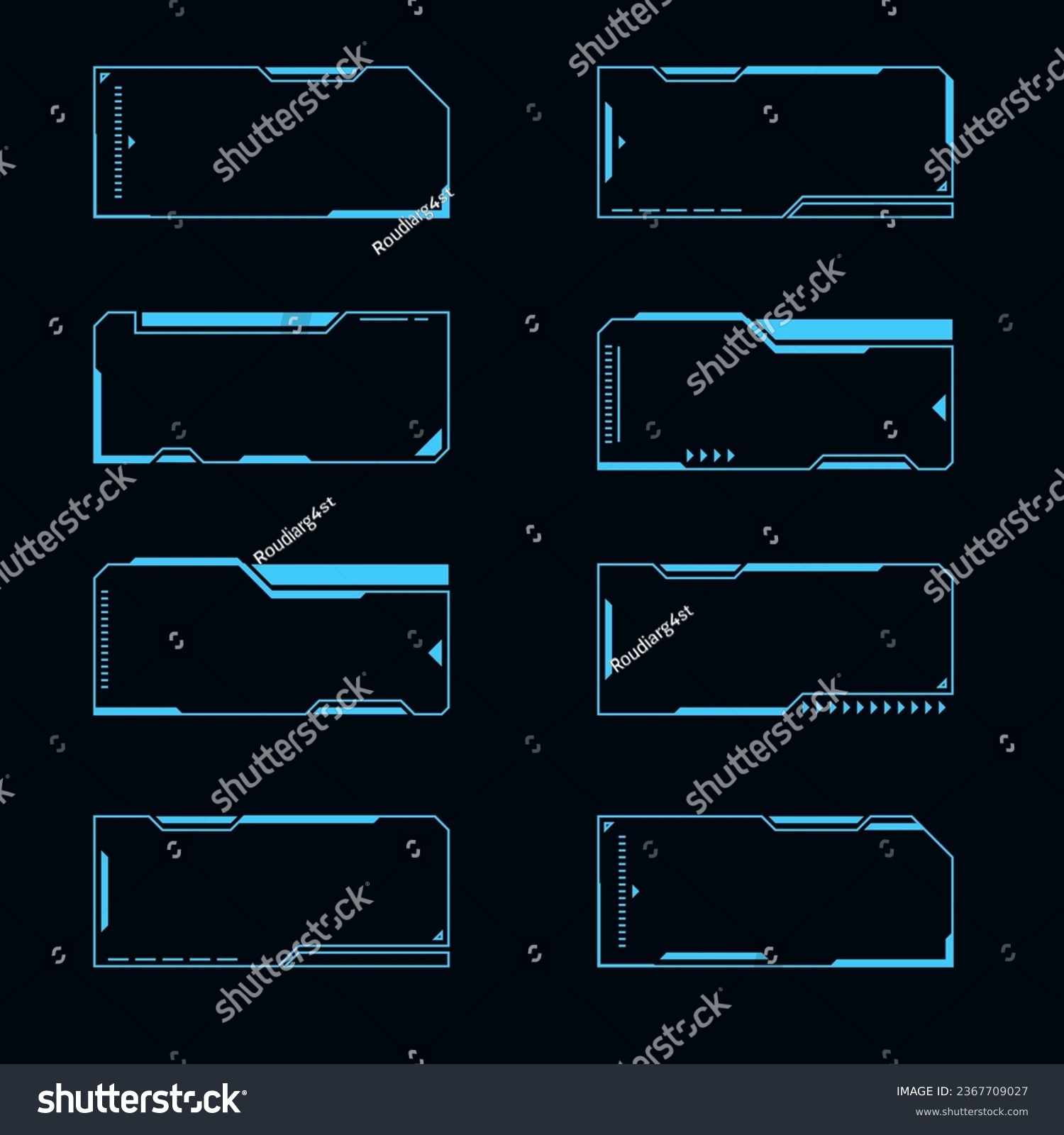 Collection Hud Rectangular Elements Futuristic Sci Stock Vector (Royalty Free) 2367709027 ...