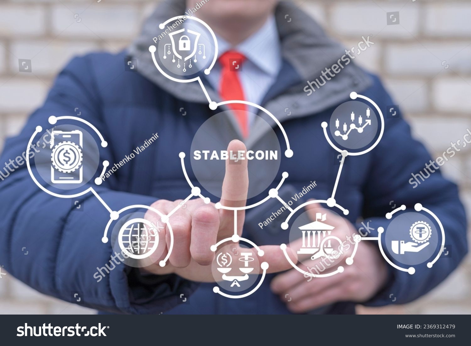 Trader Using Virtual Touch Interface Sees Stock Photo 2369312479 ...