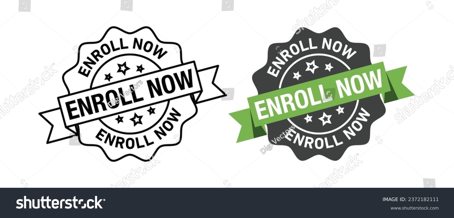 Enroll Now Rounded Vector Symbol Set Stock Vector (Royalty Free) 2372182111 | Shutterstock