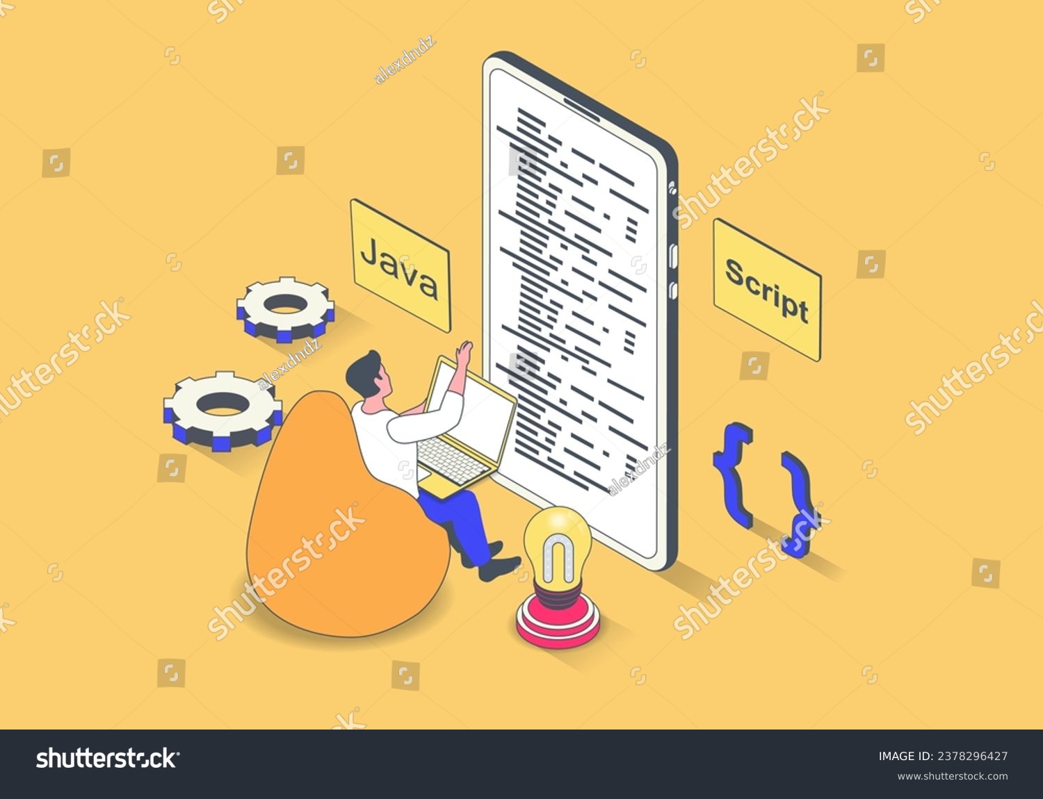Programming Development Concept 3d Isometric Design Stock Vector (Royalty Free) 2378296427 ...