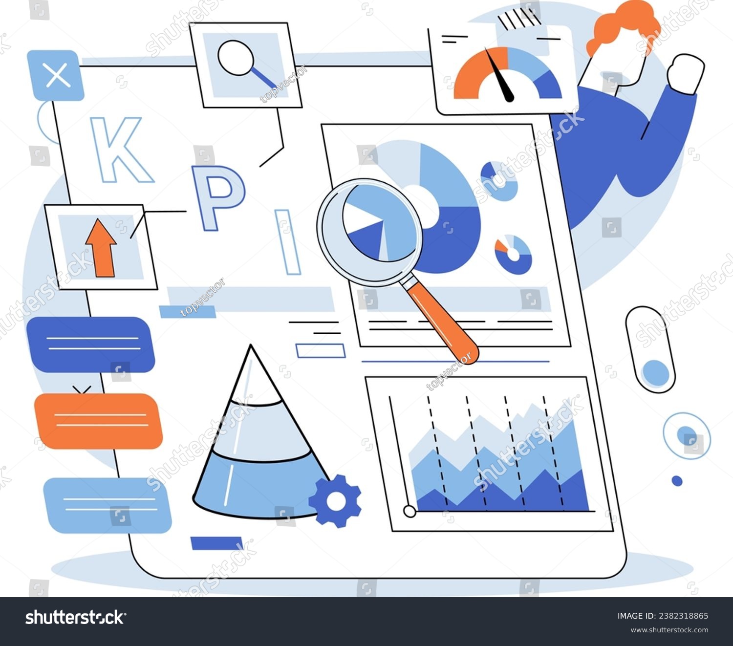 Kpi Key Performance Indicator Vector Illustration Stock Vector Royalty Free 2382318865