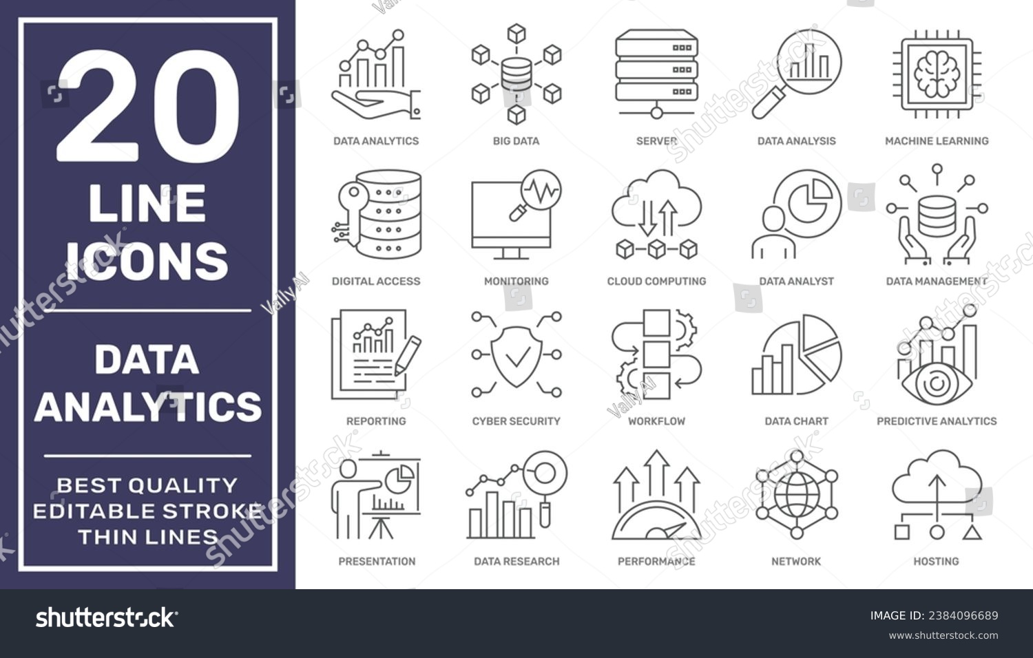 Data Analytics Icon Set Big Data Stock Vector (Royalty Free) 2384096689 ...