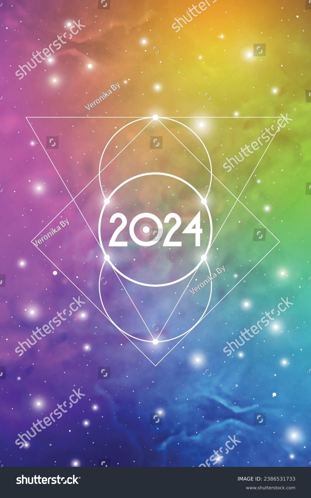 Science New Year 2024 Greeting Card Stock Vector (Royalty Free ...