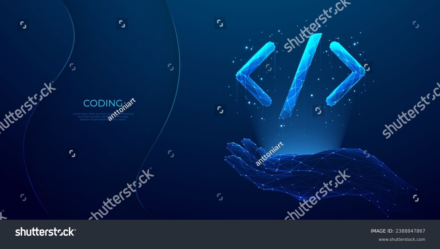 Abstract Hand Holding Digital Programming Code Stock Vector (Royalty Free) 2388847867 | Shutterstock