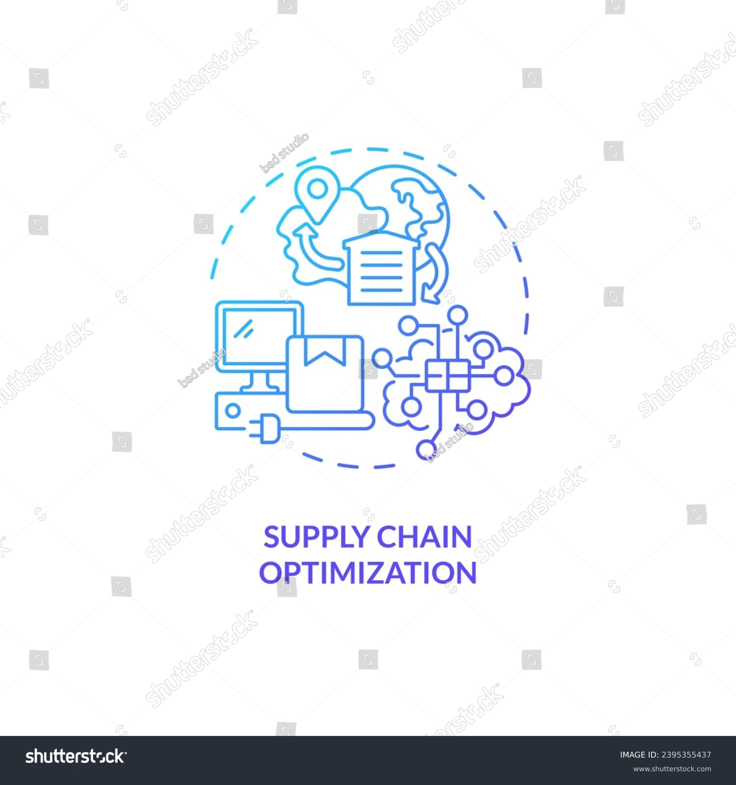 2d Gradient Supply Chain Optimization Thin Stock Vector (Royalty Free ...
