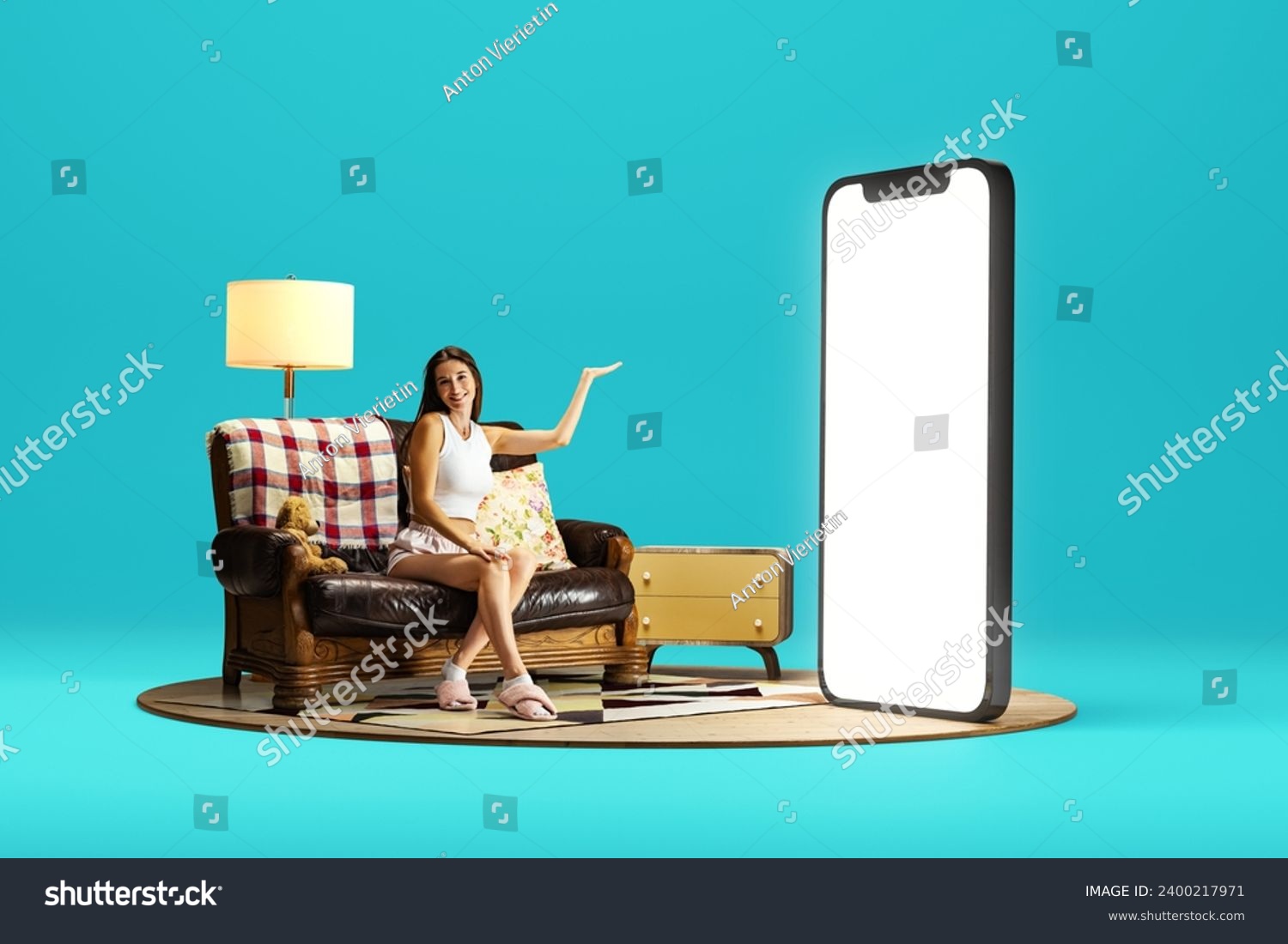 Smiling Young Woman Home Wear Sitting Stock Photo 2400217971 | Shutterstock Smiling Young Woman Home Wear Sitting Stock Photo 2400217971 | Shutterstock