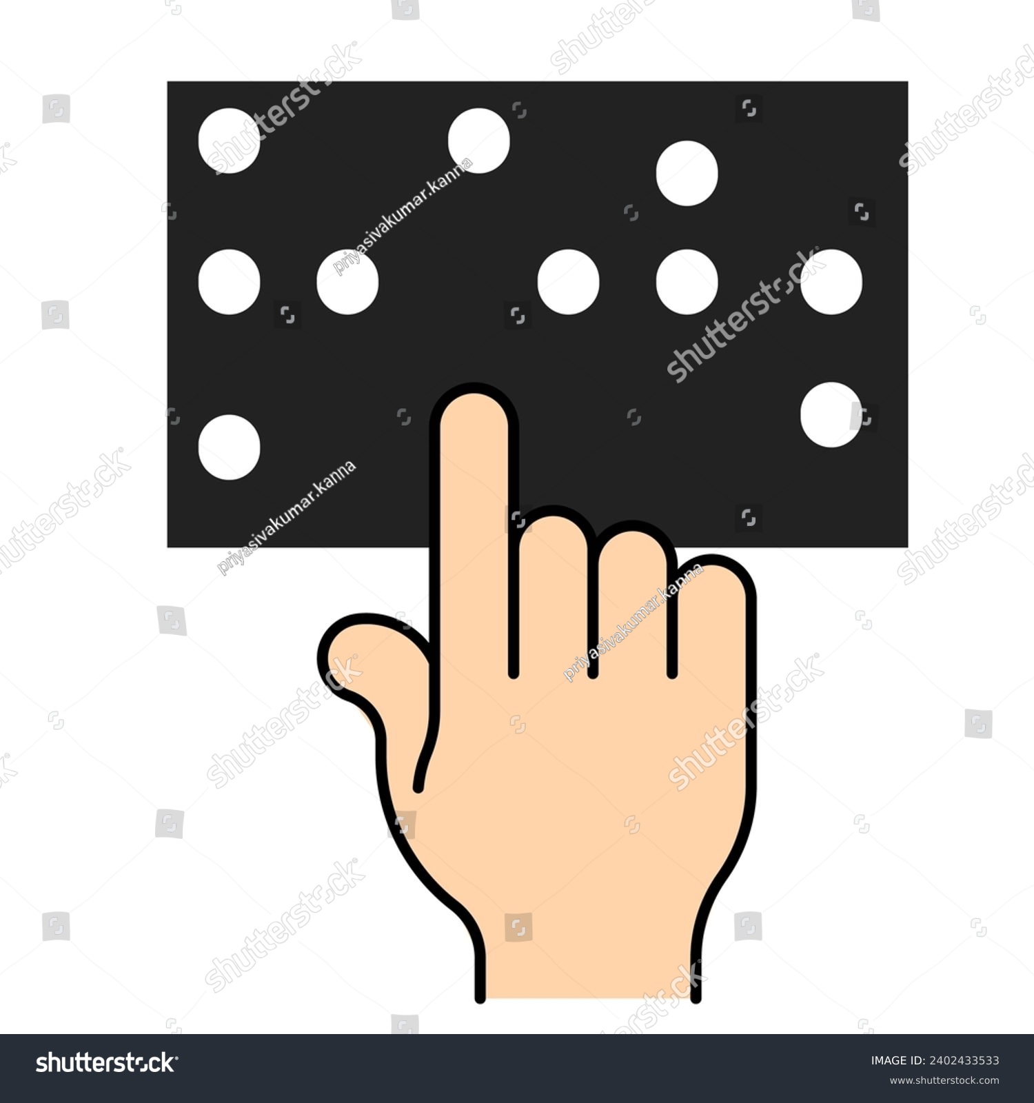 Braille Blind Learning Template Useful Blindness Stock Vector (Royalty ...