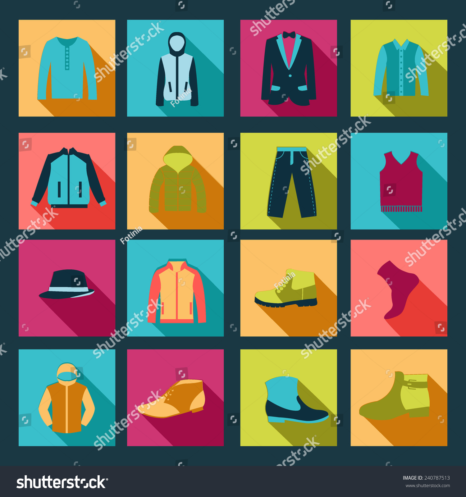 group-objects-icons-set-fashion-elements-stock-vector-royalty-free
